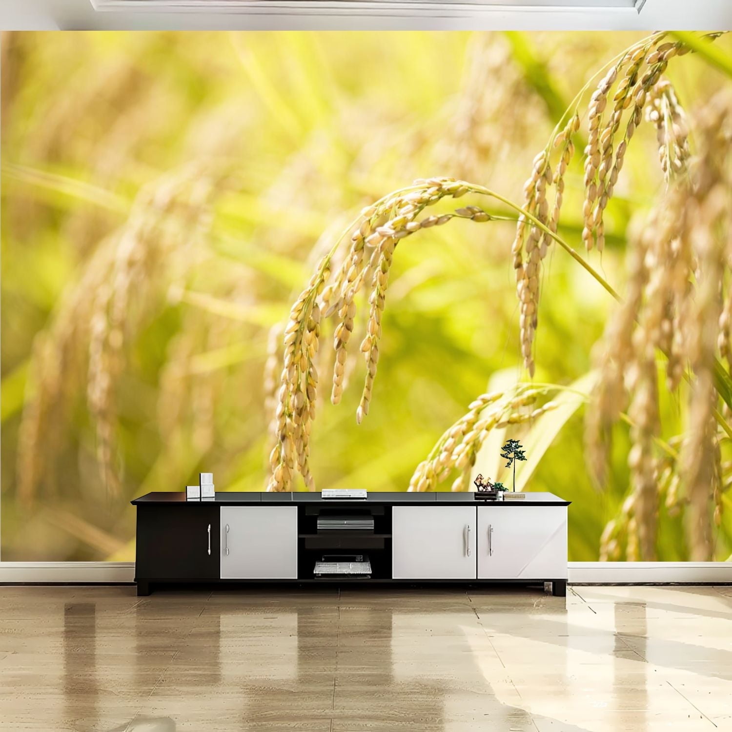 Peel and Stick Canvas Wallpaper Wall Mural Rice Wall Art Self Adhesive ...