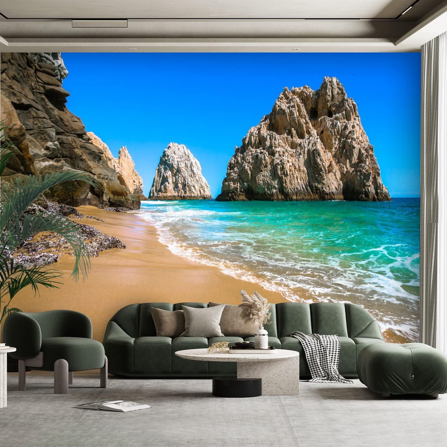 Peel and Stick Canvas Wallpaper Wall Mural Rocky Beach Cabo San Lucas ...