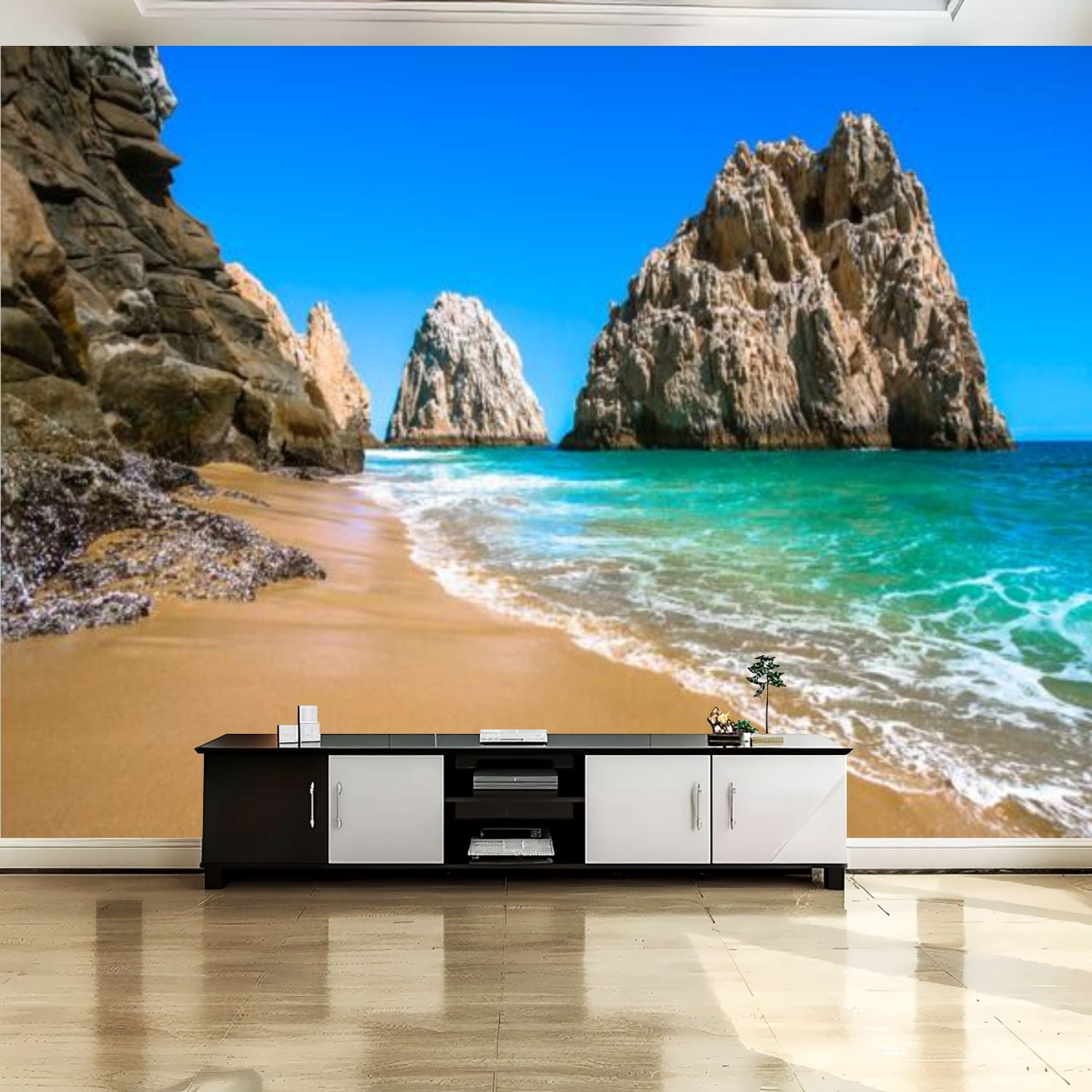 Peel and Stick Canvas Wallpaper Wall Mural Rocky Beach Cabo San Lucas ...