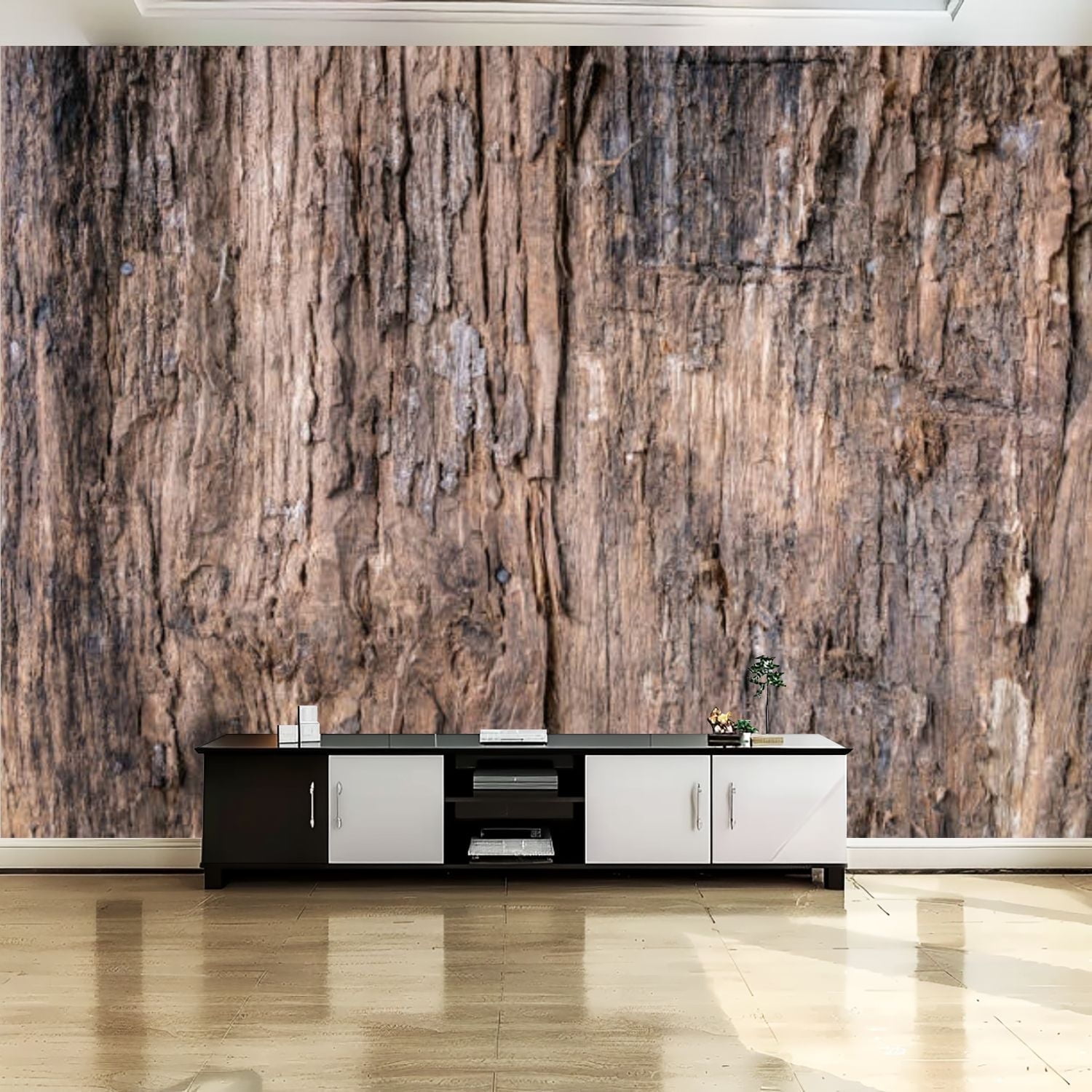 Peel and Stick Canvas Wallpaper Wall Mural Rustic tree bark backgrounds ...