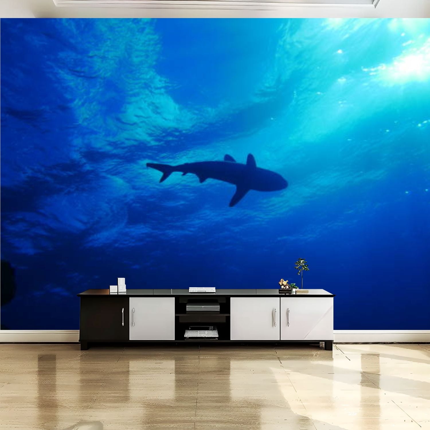 Peel and Stick Canvas Wallpaper Wall Mural Scuba diving Manta ray Yap ...