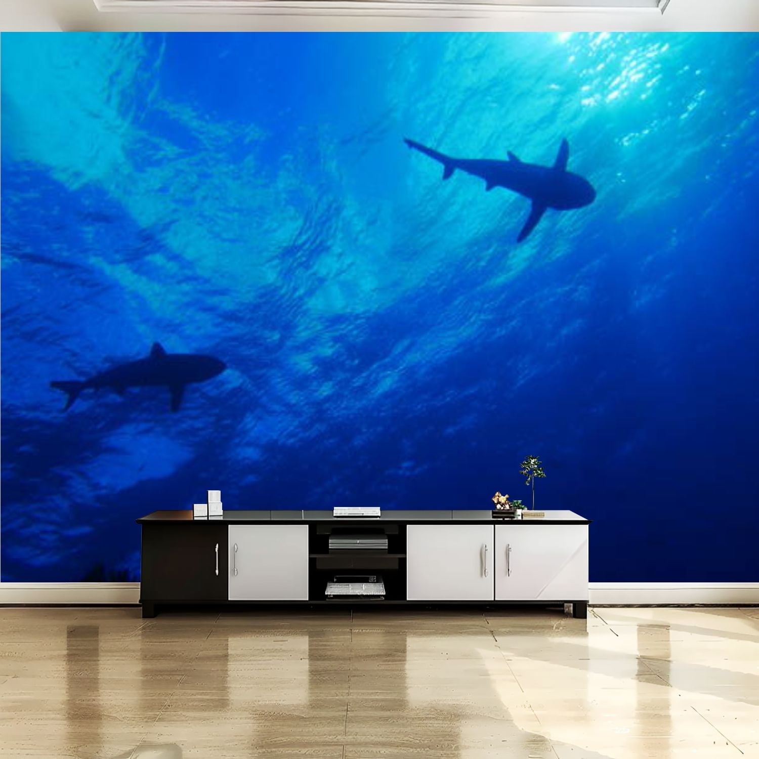 Peel and Stick Canvas Wallpaper Wall Mural Scuba diving Manta ray Yap ...