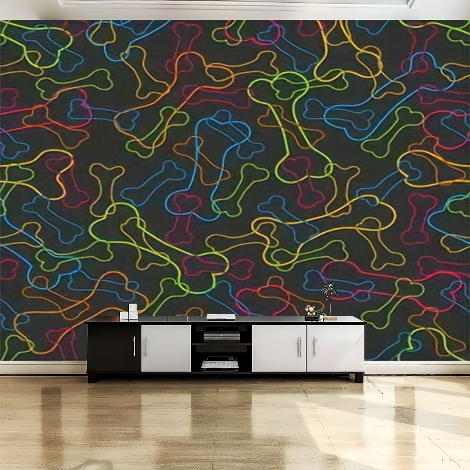 Peel and Stick Canvas Wallpaper Wall Mural Seamless bone texture ...