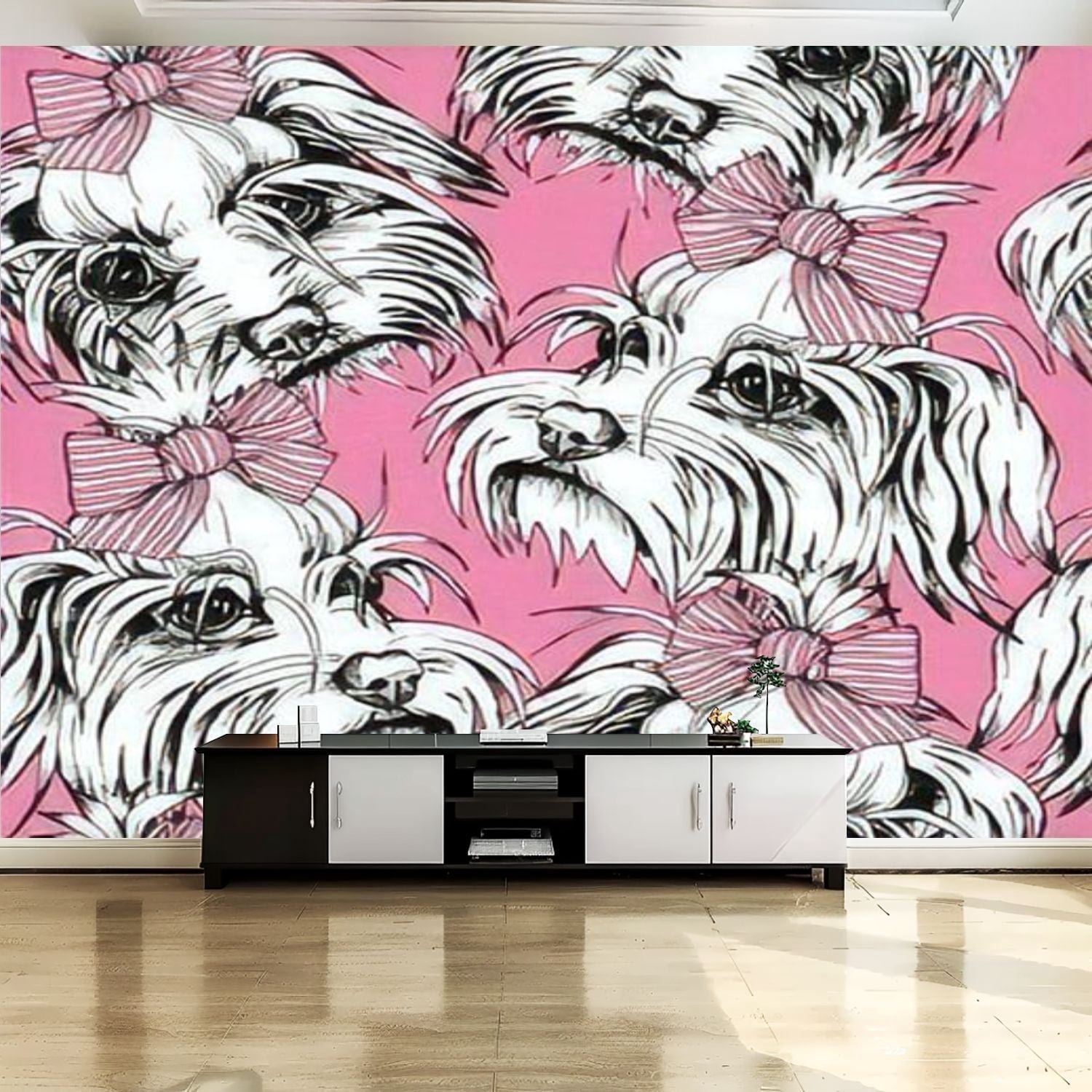 Peel and Stick Canvas Wallpaper Wall Mural Seamless pattern Portrait ...