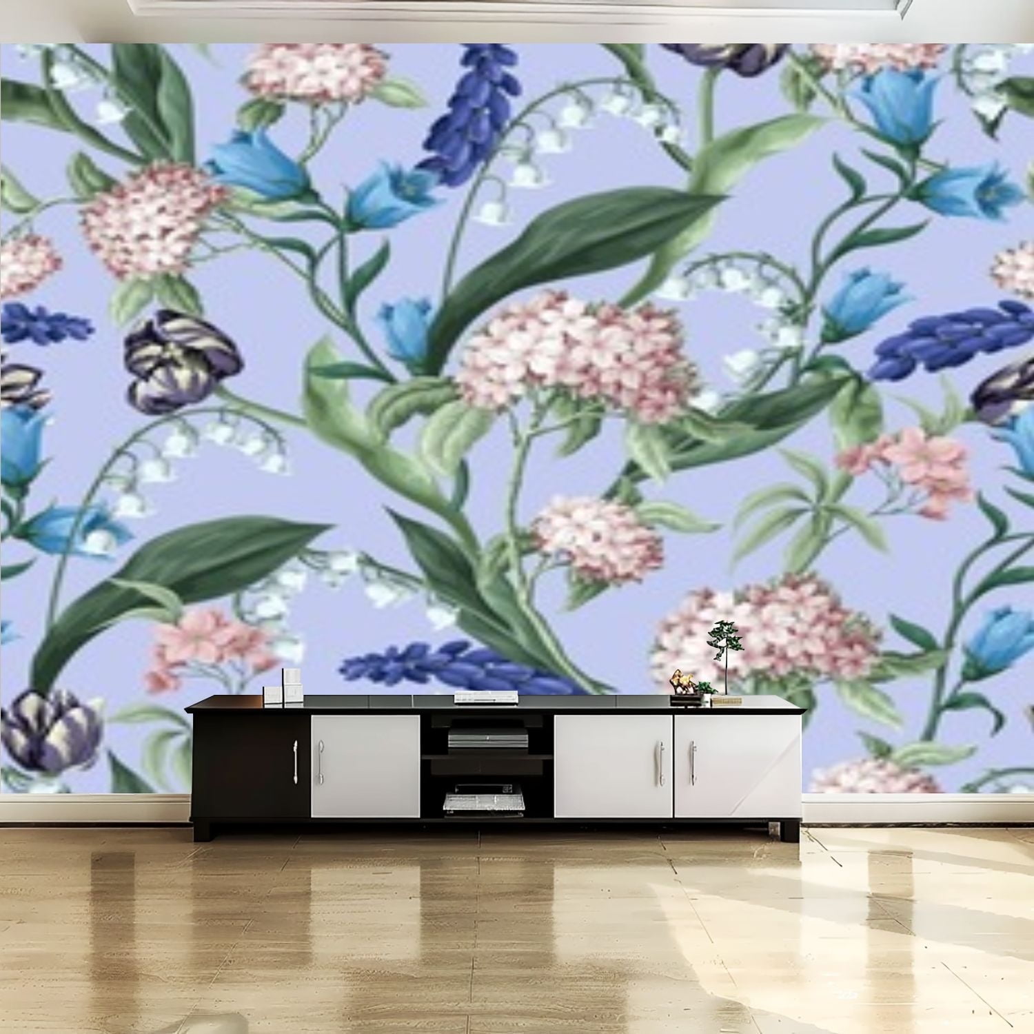 Peel and Stick Canvas Wallpaper Wall Mural Seamless pattern spring ...