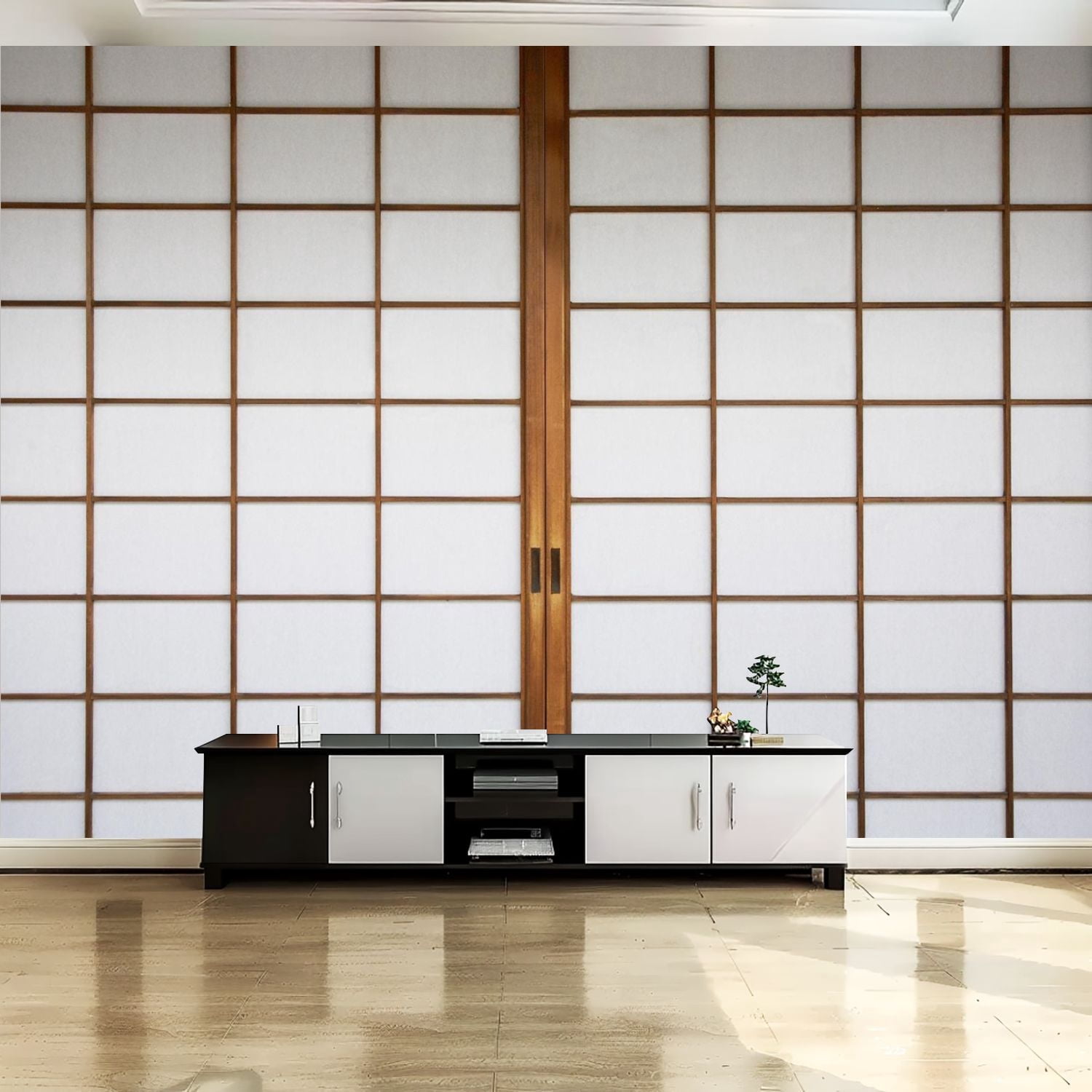Peel and Stick Canvas Wallpaper Wall Mural Shoji Wall Art Self Adhesive ...