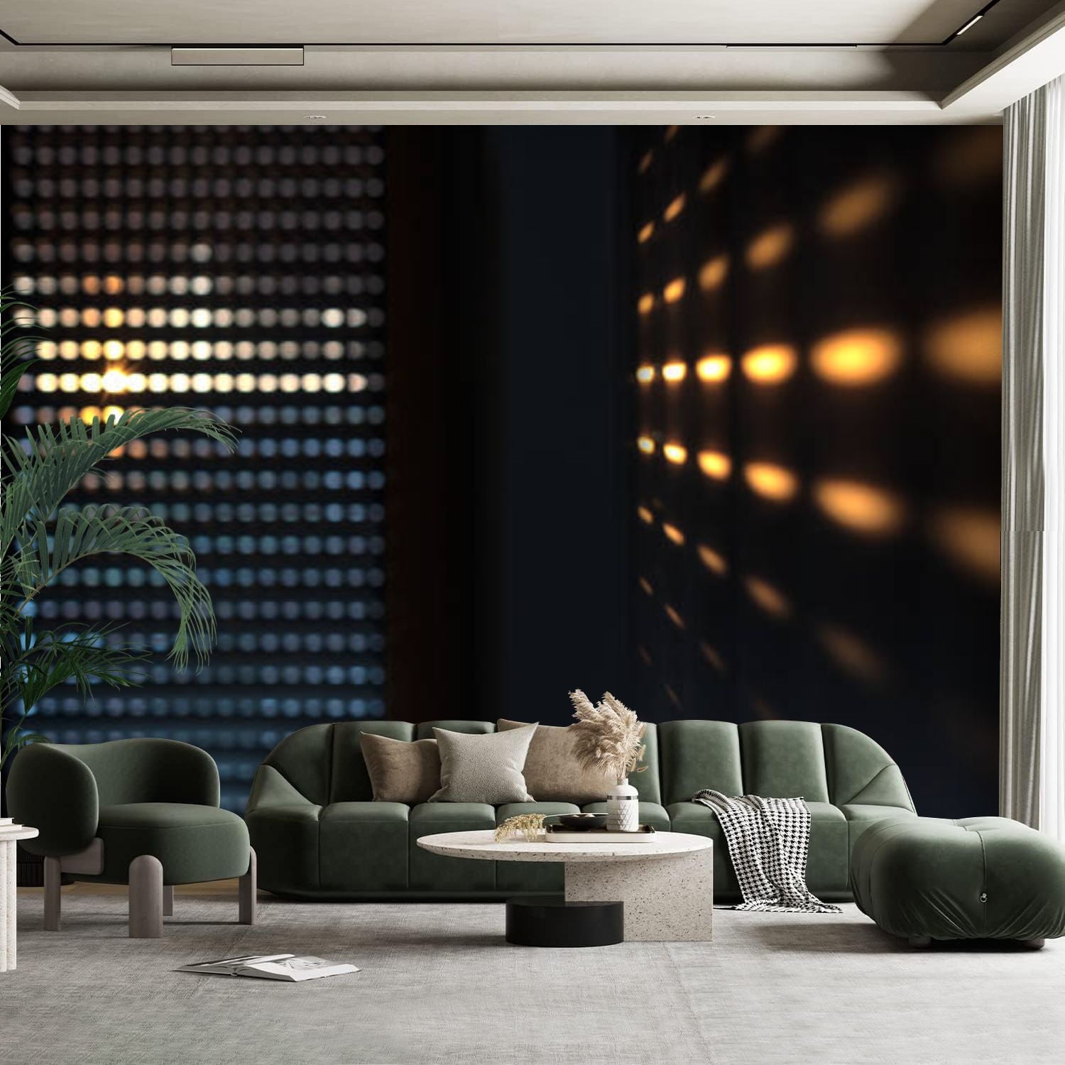 Peel and Stick Canvas Wallpaper Wall Mural Shutters blinds sunlight ...