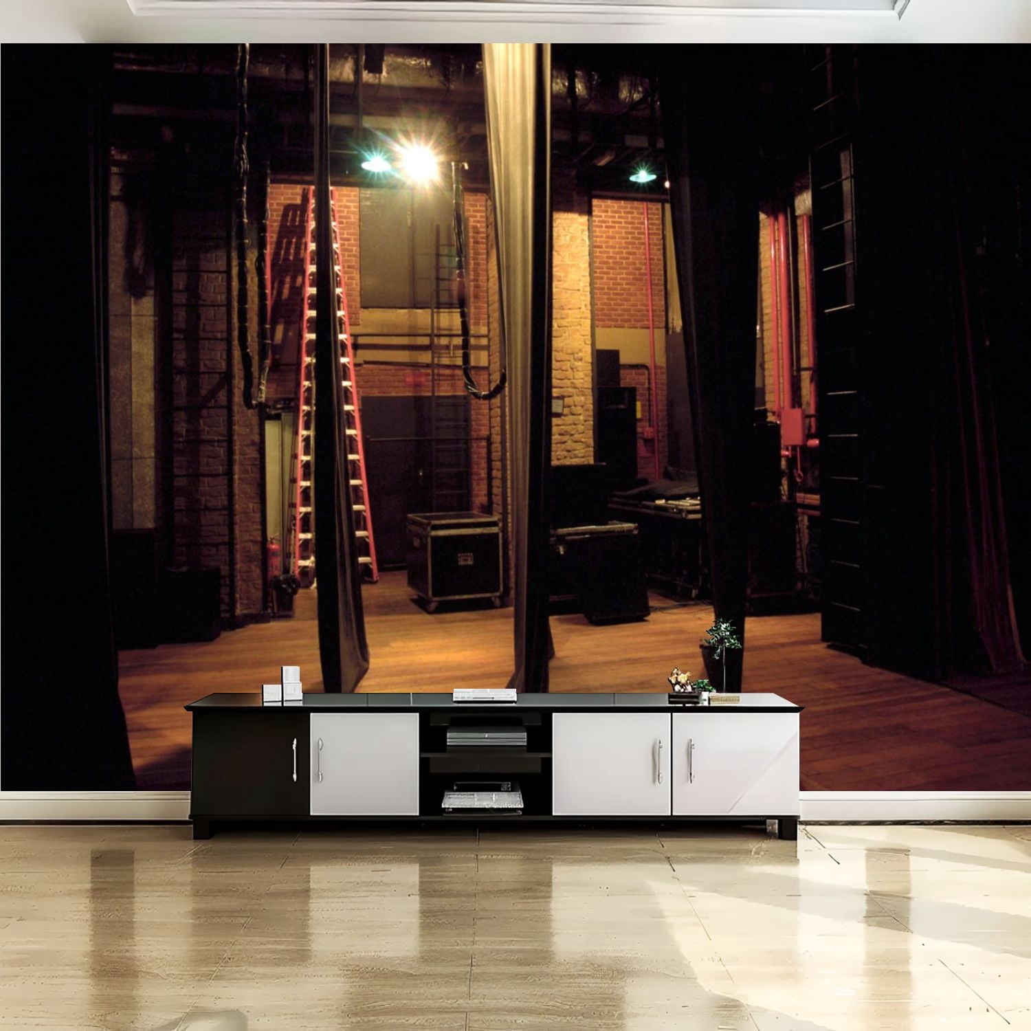 Peel and Stick Canvas Wallpaper Wall Mural Side scenes theatre Wall Art ...
