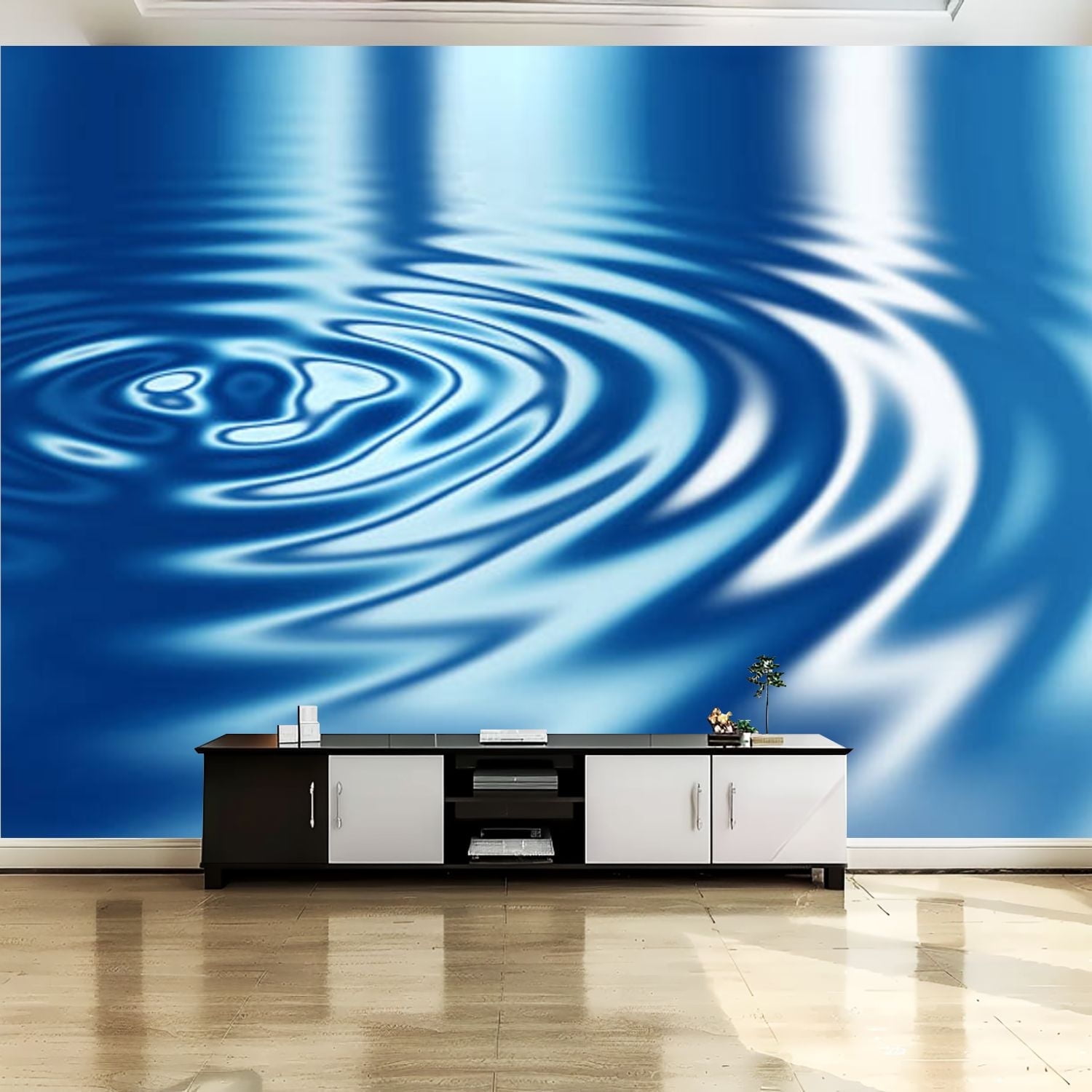 Peel and Stick Canvas Wallpaper Wall Mural Smoothly water Waves Wall ...