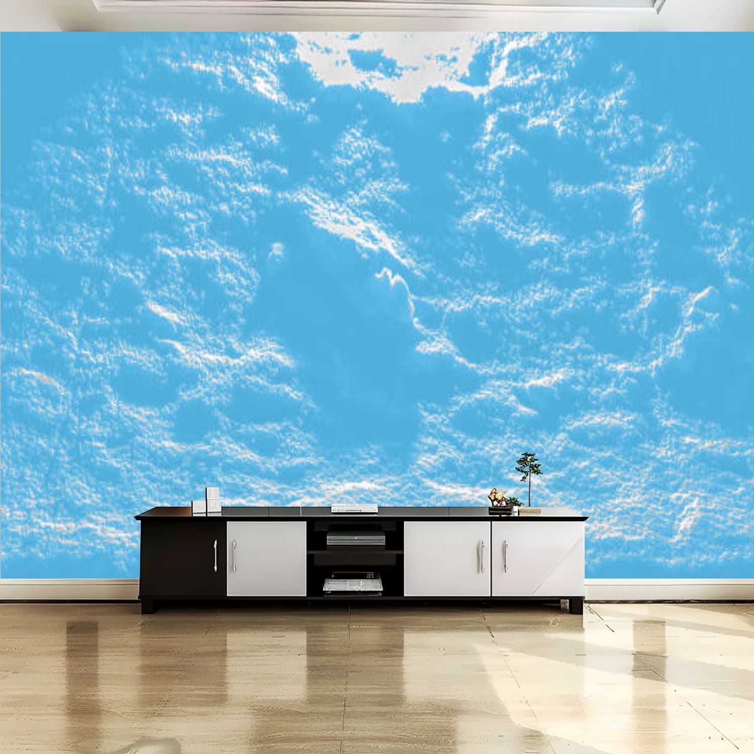 Peel and Stick Canvas Wallpaper Wall Mural Snow surface blue backlight ...