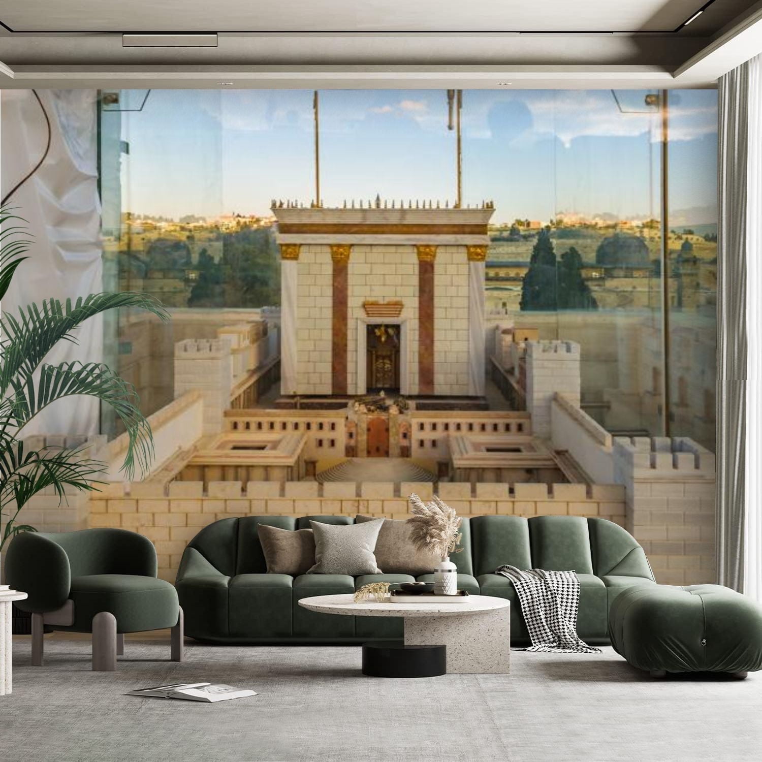 Peel and Stick Canvas Wallpaper Wall Mural Solomon Temple Model ...