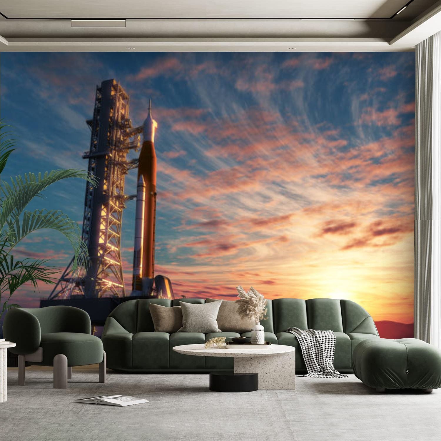 Peel and Stick Canvas Wallpaper Wall Mural Space Launch System ...