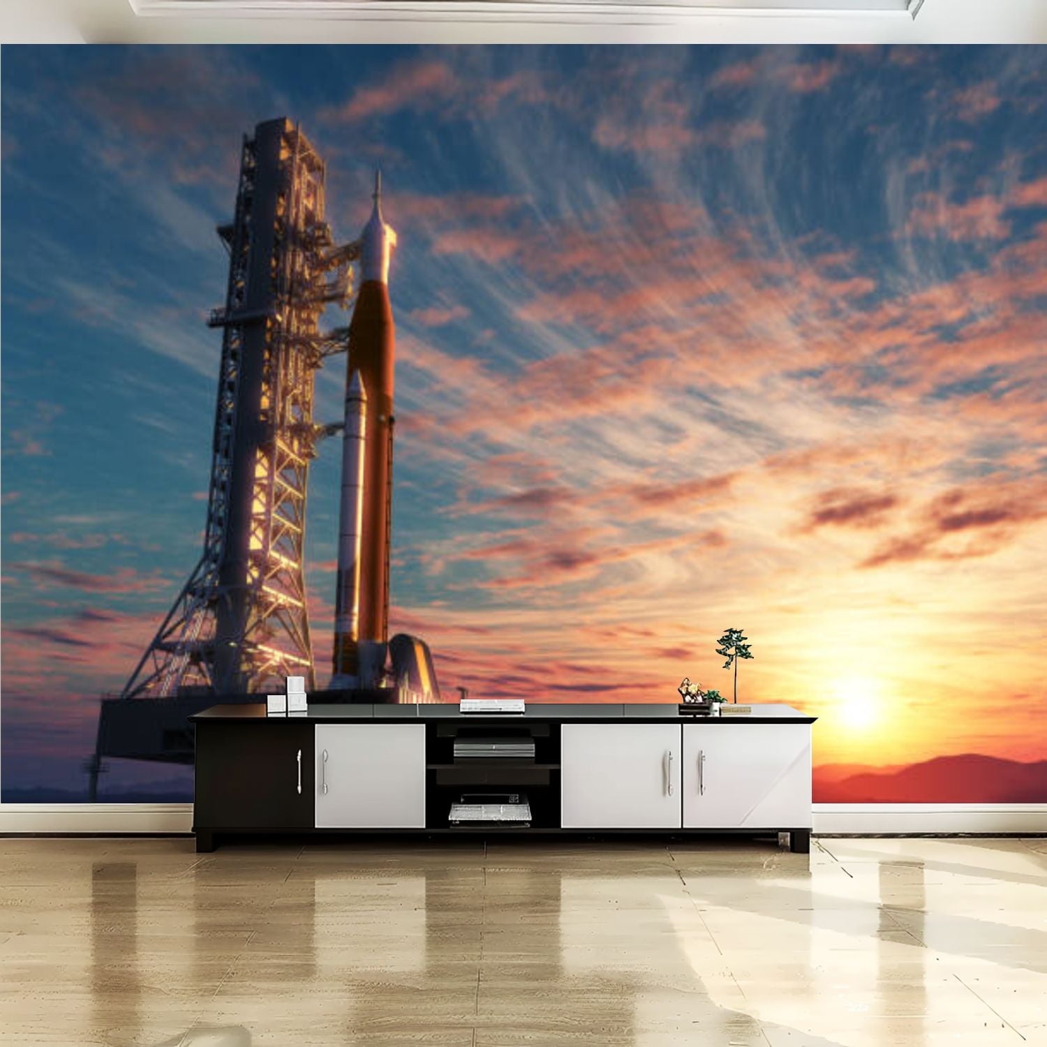 Peel and Stick Canvas Wallpaper Wall Mural Space Launch System ...