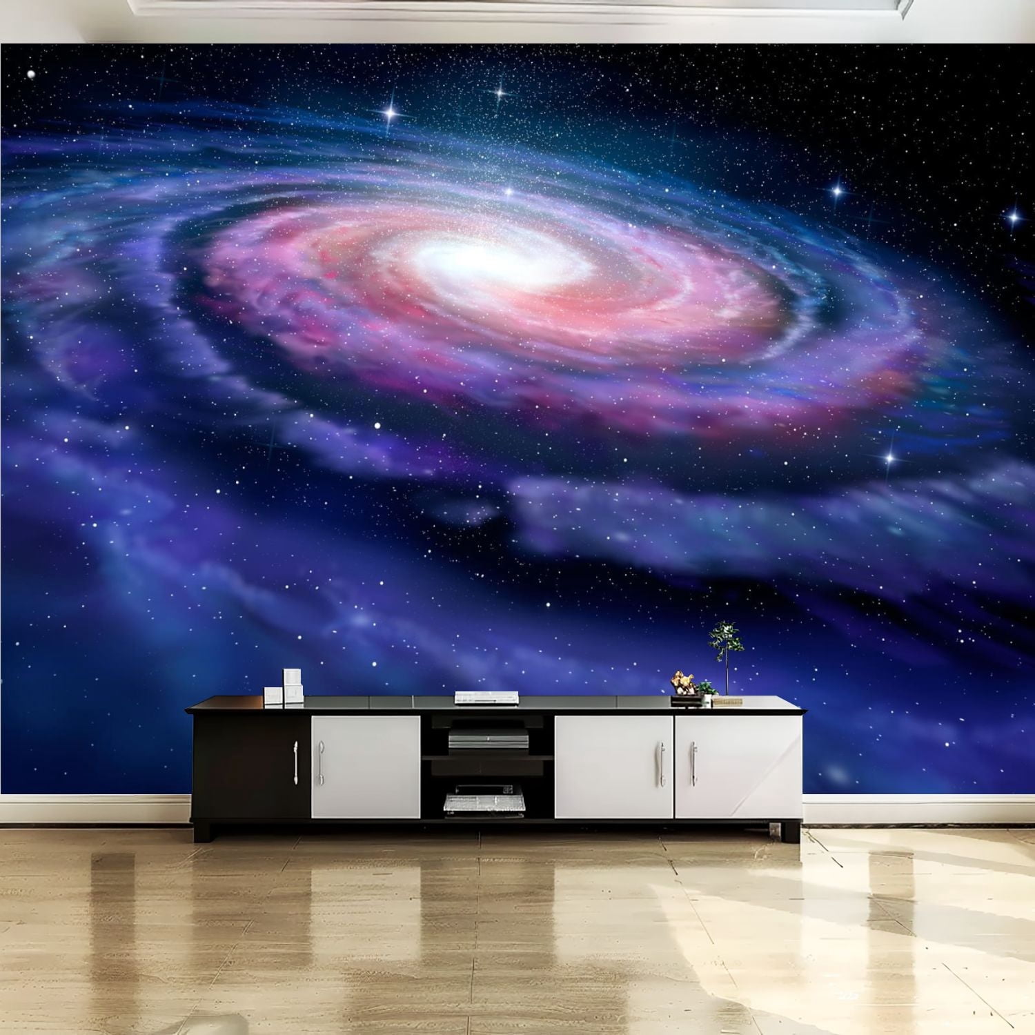 Peel and Stick Canvas Wallpaper Wall Mural Spiral galaxy Milky Way Wall ...