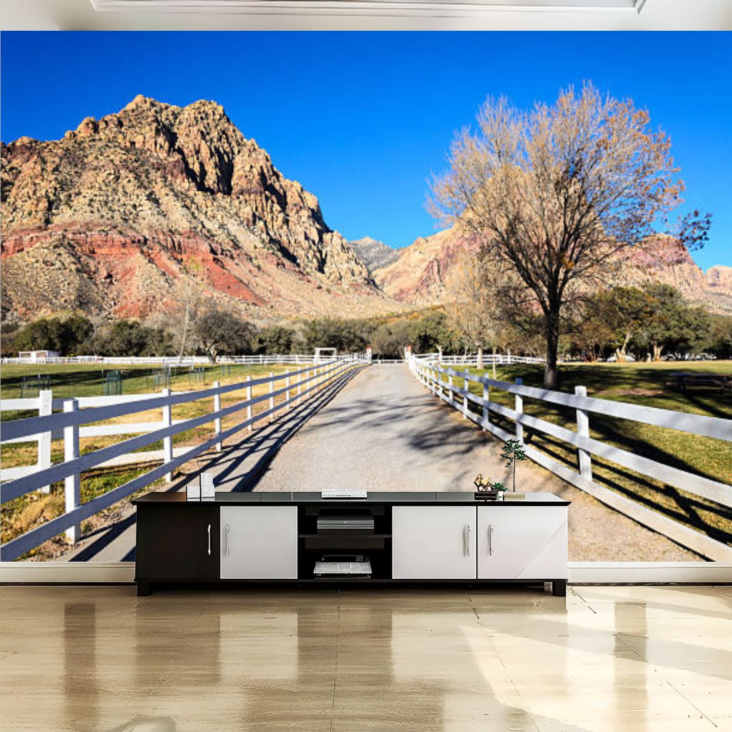 Peel and Stick Canvas Wallpaper Wall Mural Spring Mountain Ranch State ...