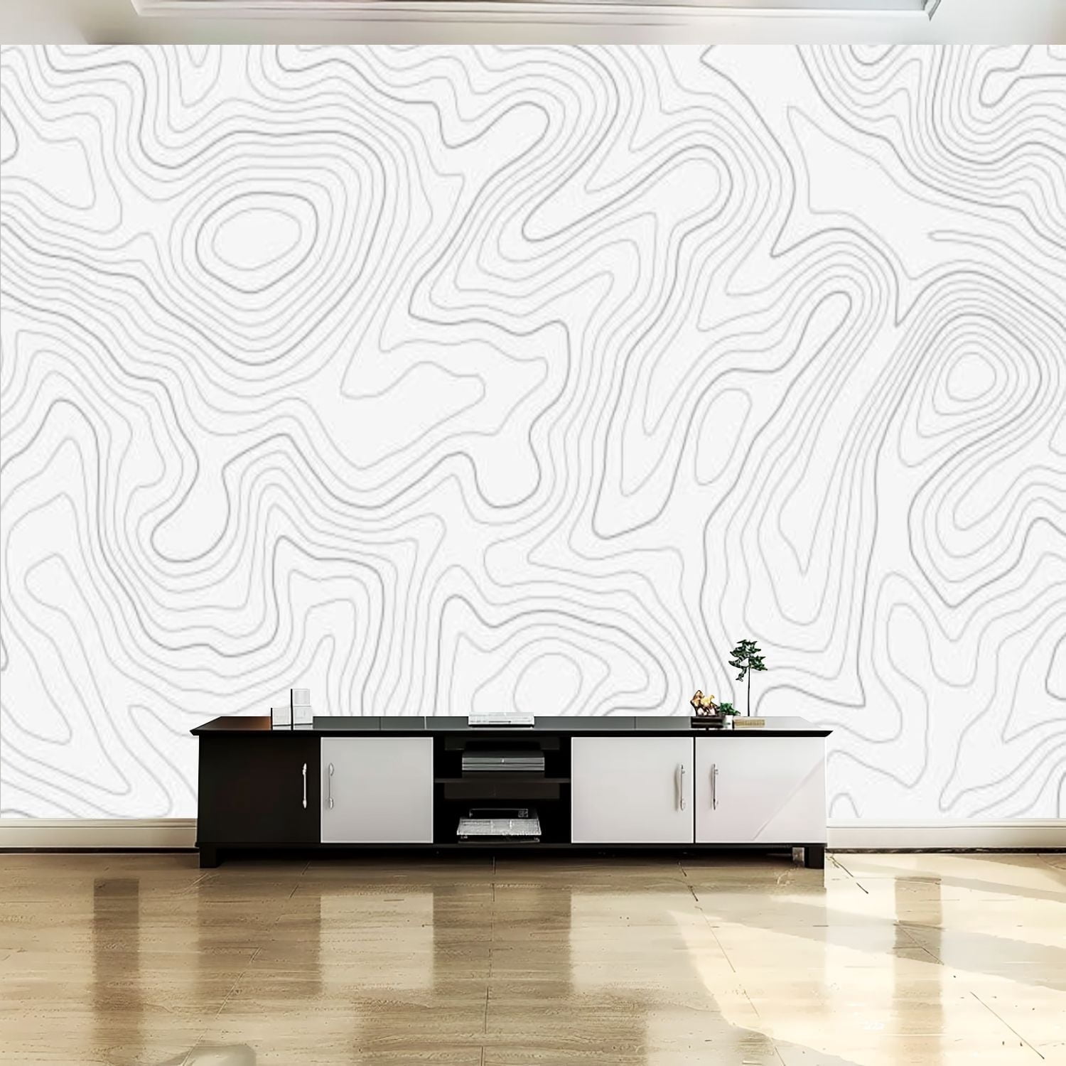 Peel and Stick Canvas Wallpaper Wall Mural Stylized topographic ...