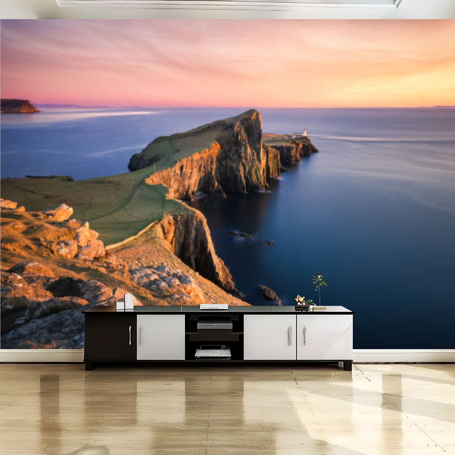 Peel and Stick Canvas Wallpaper Wall Mural Sunset Neist Point ...