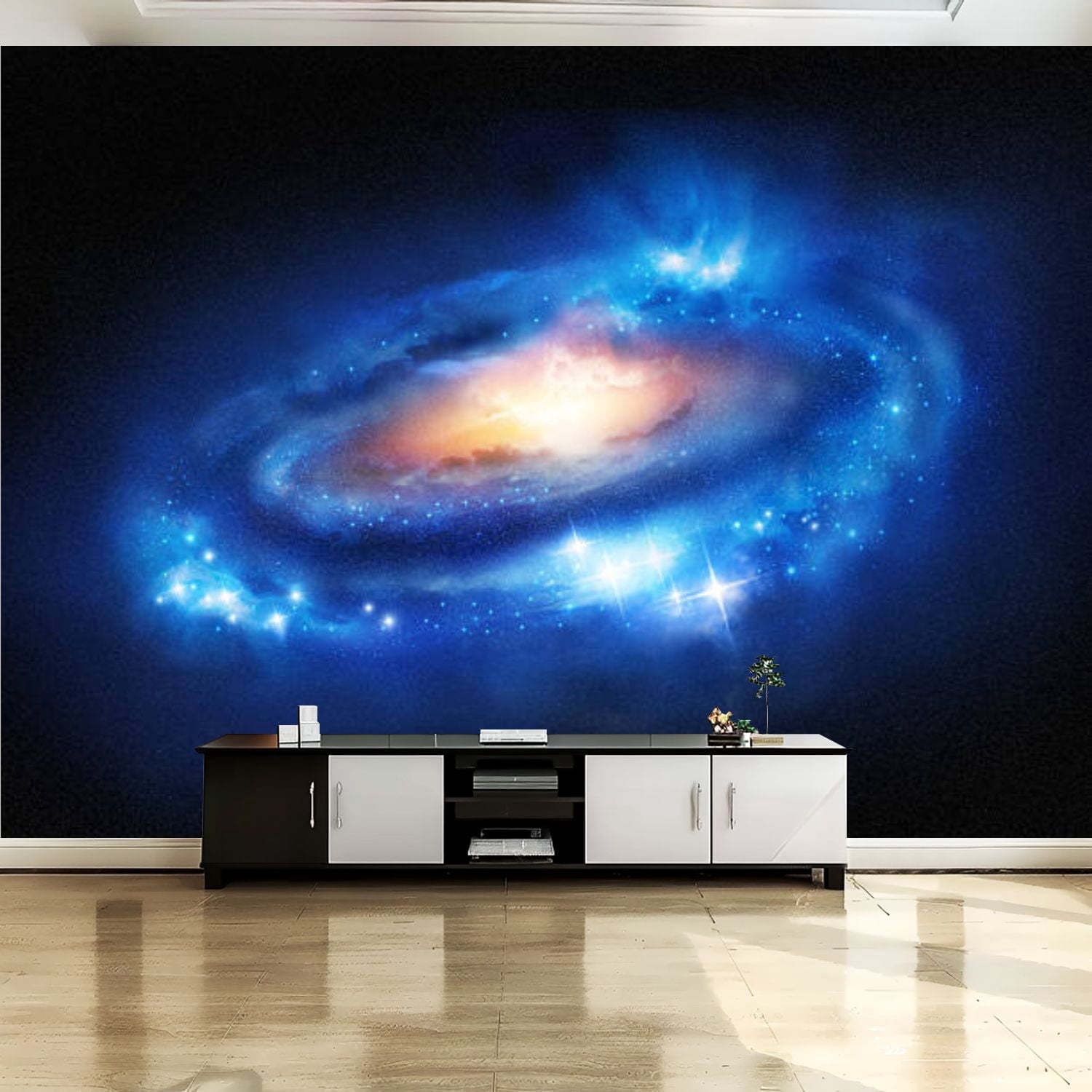 Peel and Stick Canvas Wallpaper Wall Mural Super Massive Galaxy Wall ...