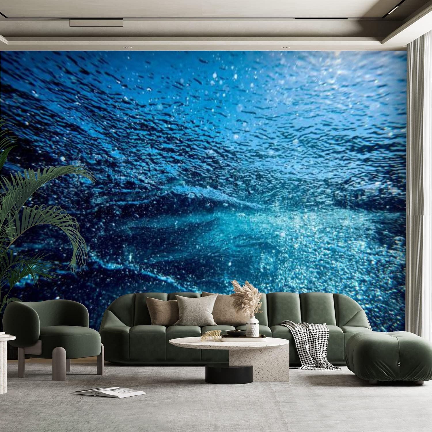 Peel and Stick Canvas Wallpaper Wall Mural Underwater splashing motion ...