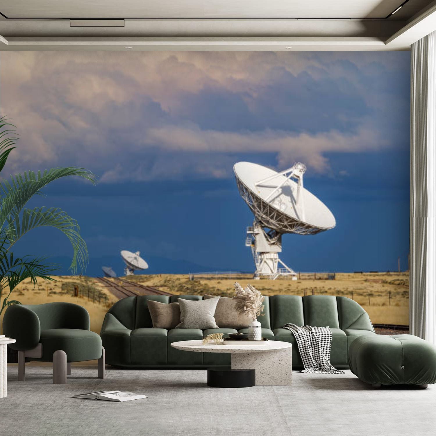 Peel and Stick Canvas Wallpaper Wall Mural VLA large array antennas ...