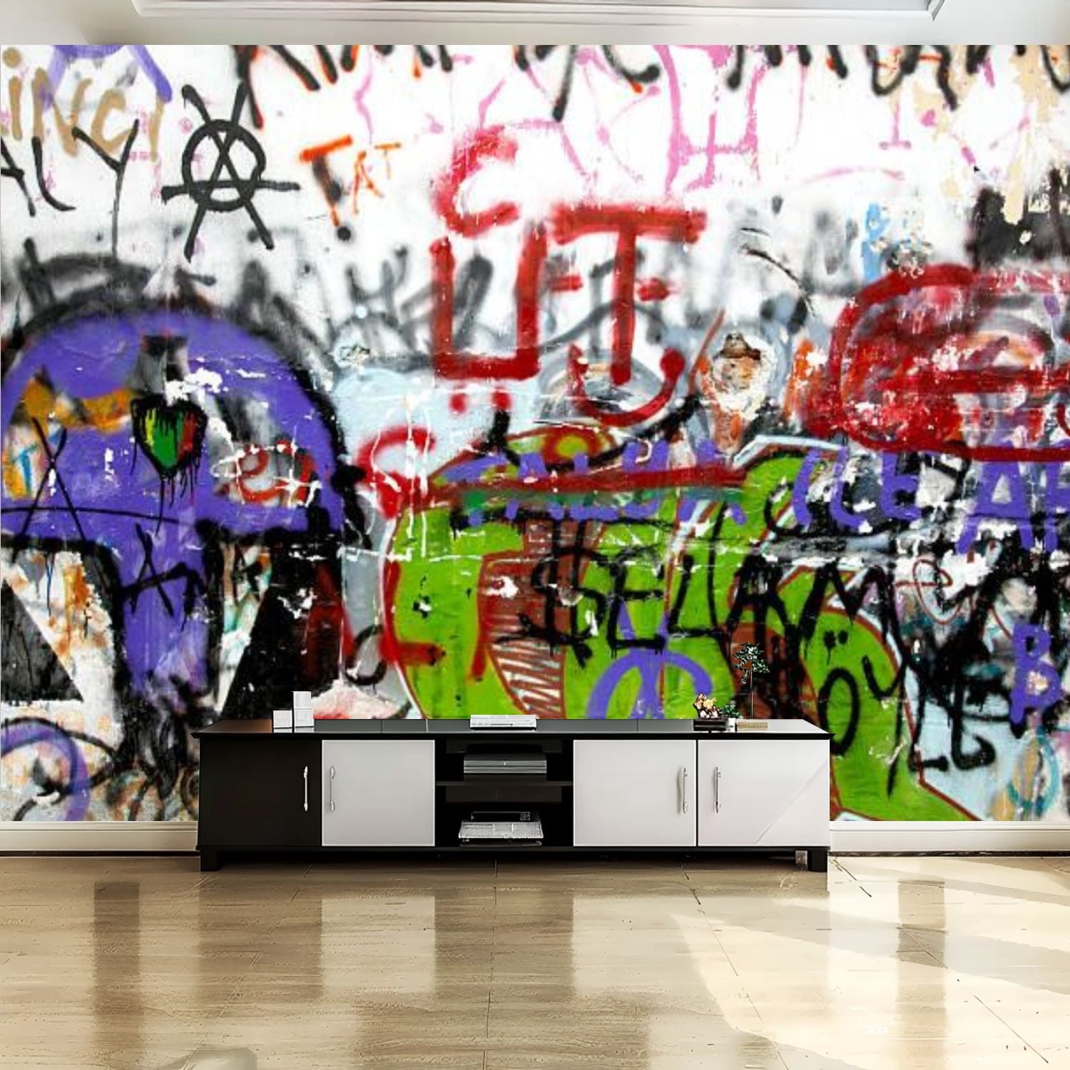 Peel and Stick Canvas Wallpaper Wall Mural Wall graffiti Wall Art Self ...