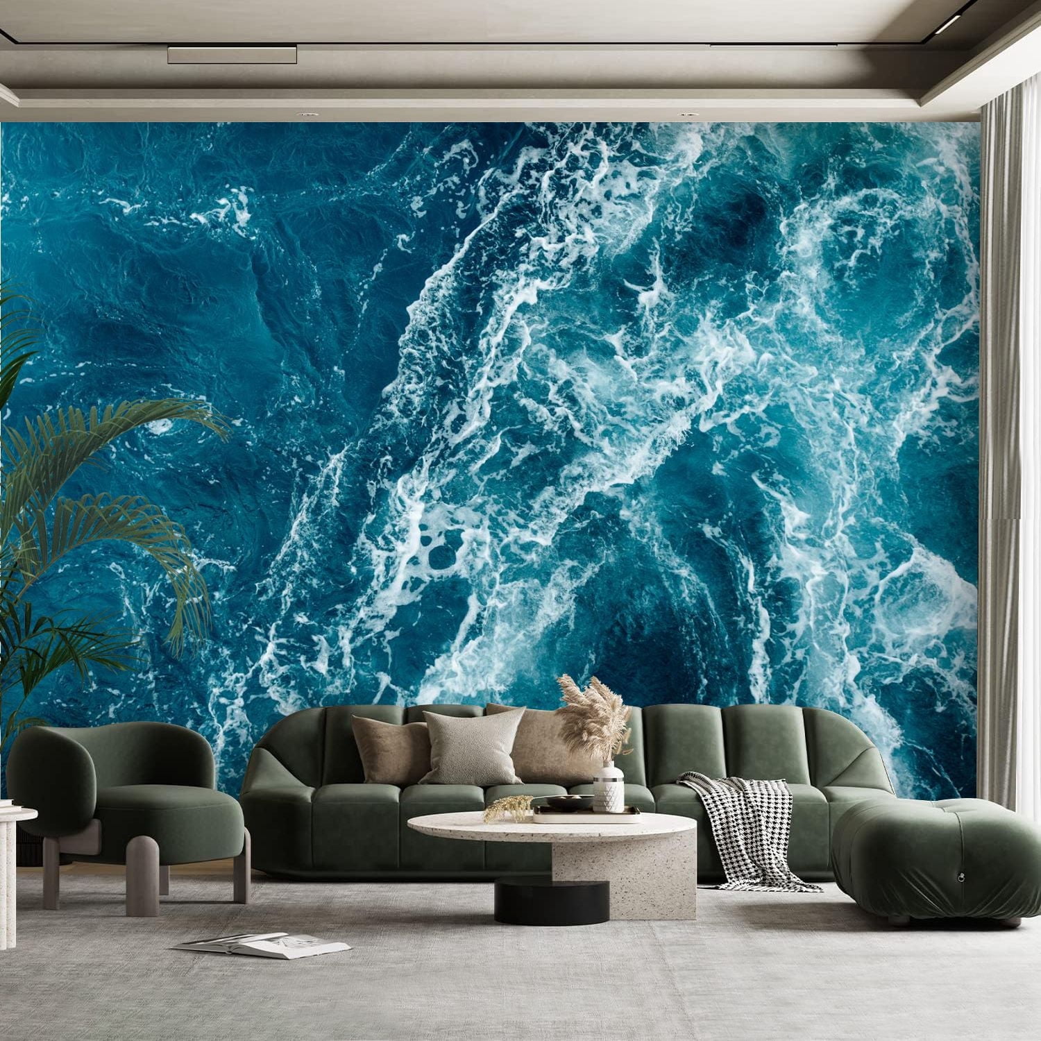 Peel and Stick Canvas Wallpaper Wall Mural Wave formation adriatic Sea ...