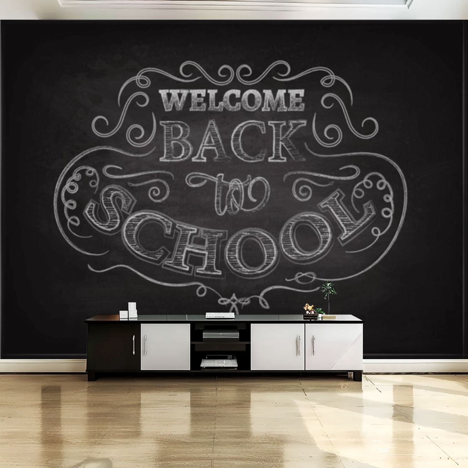 Peel and Stick Canvas Wallpaper Wall Mural Welcome back to school ...