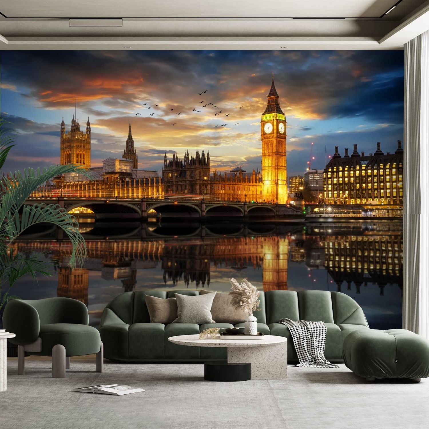 Peel and Stick Canvas Wallpaper Wall Mural Westminster Big Ben ...