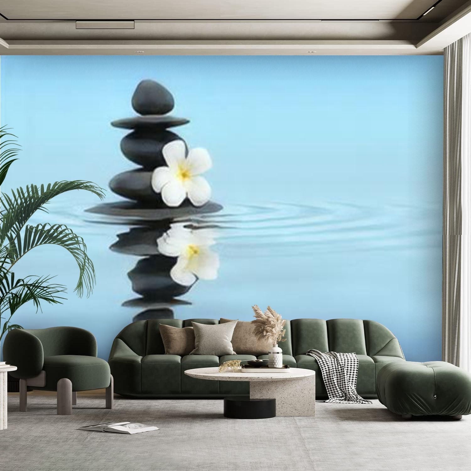 Peel and Stick Canvas Wallpaper Wall Mural Zen spa panoramic Zen ...