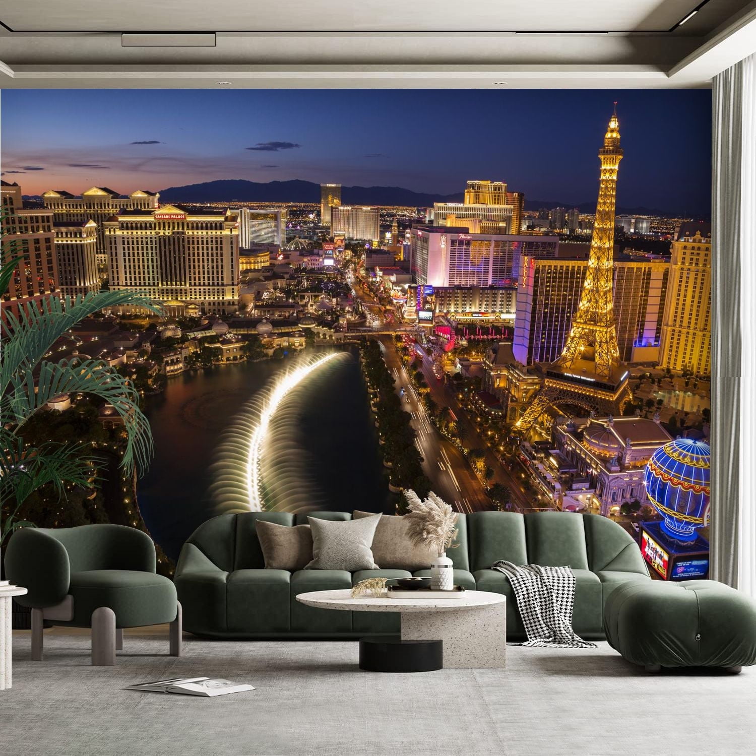 Peel and Stick Canvas Wallpaper Wall Mural arial view las vegas strip ...