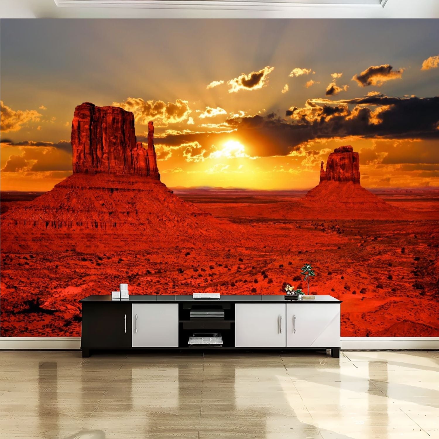 Peel and Stick Canvas Wallpaper Wall Mural arizona sunrise monument ...
