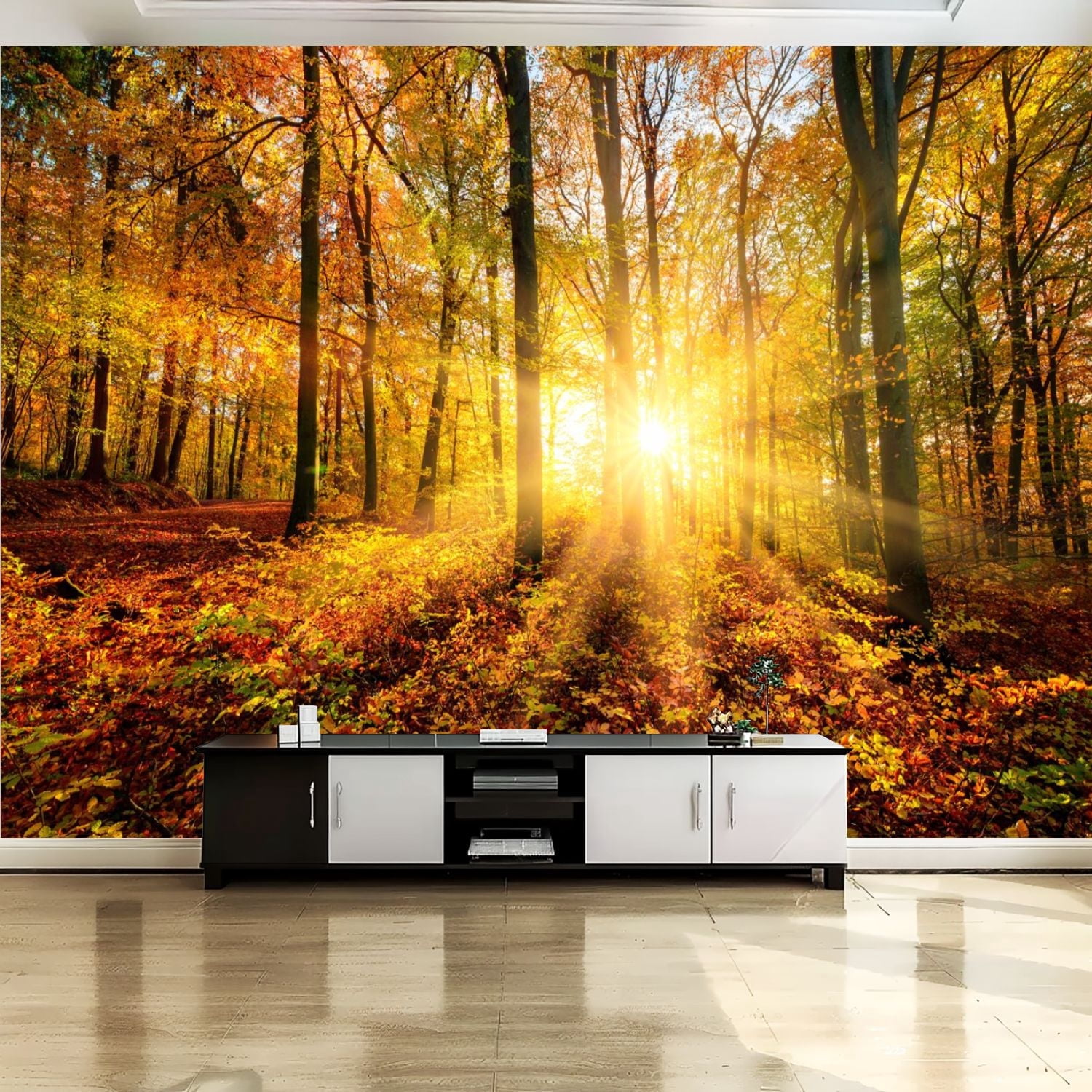 Peel and Stick Canvas Wallpaper Wall Mural autumn sun doing its magic ...