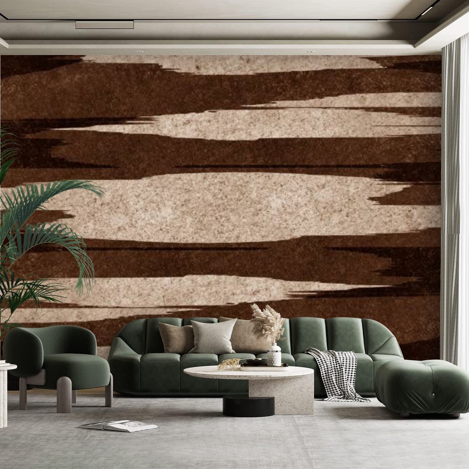 Peel and Stick Canvas Wallpaper Wall Mural brown color paper Wall Art ...