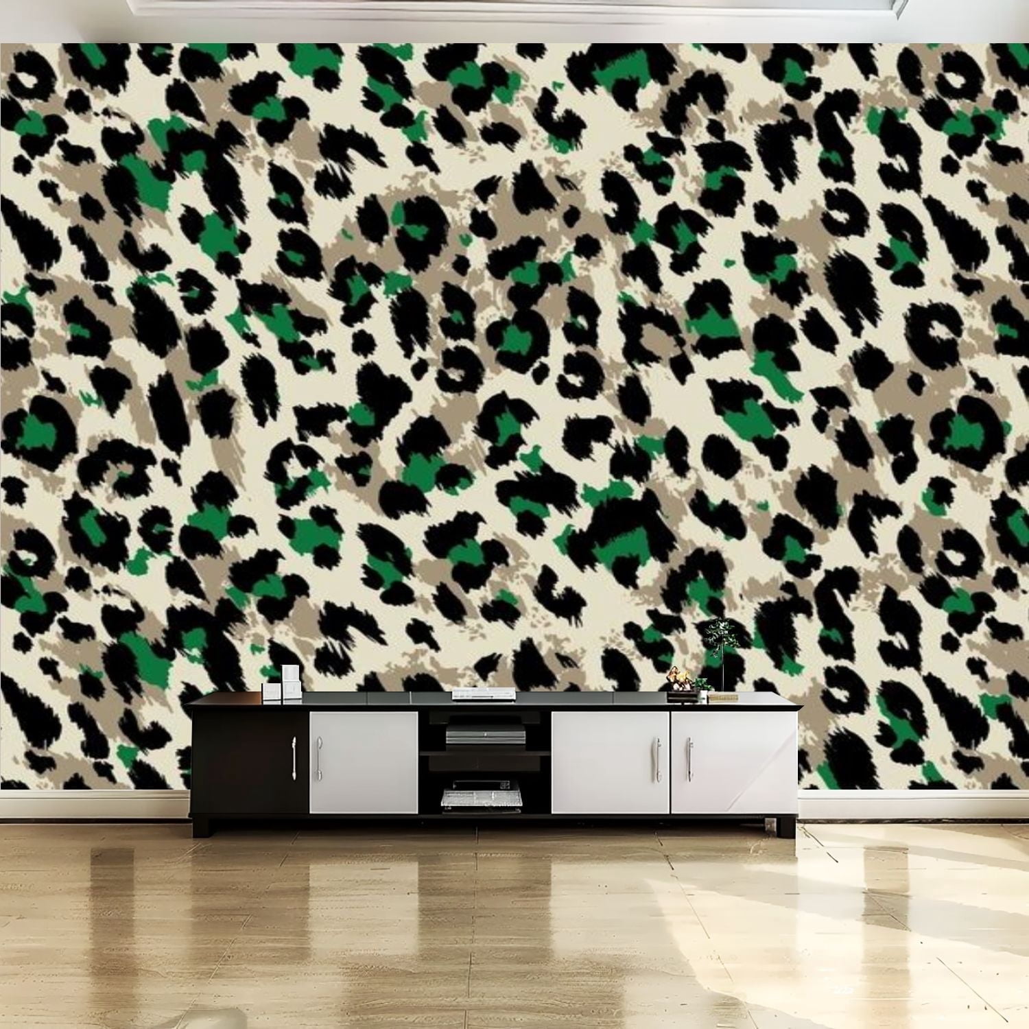 Peel and Stick Canvas Wallpaper Wall Mural colorful Leopard Skin ...