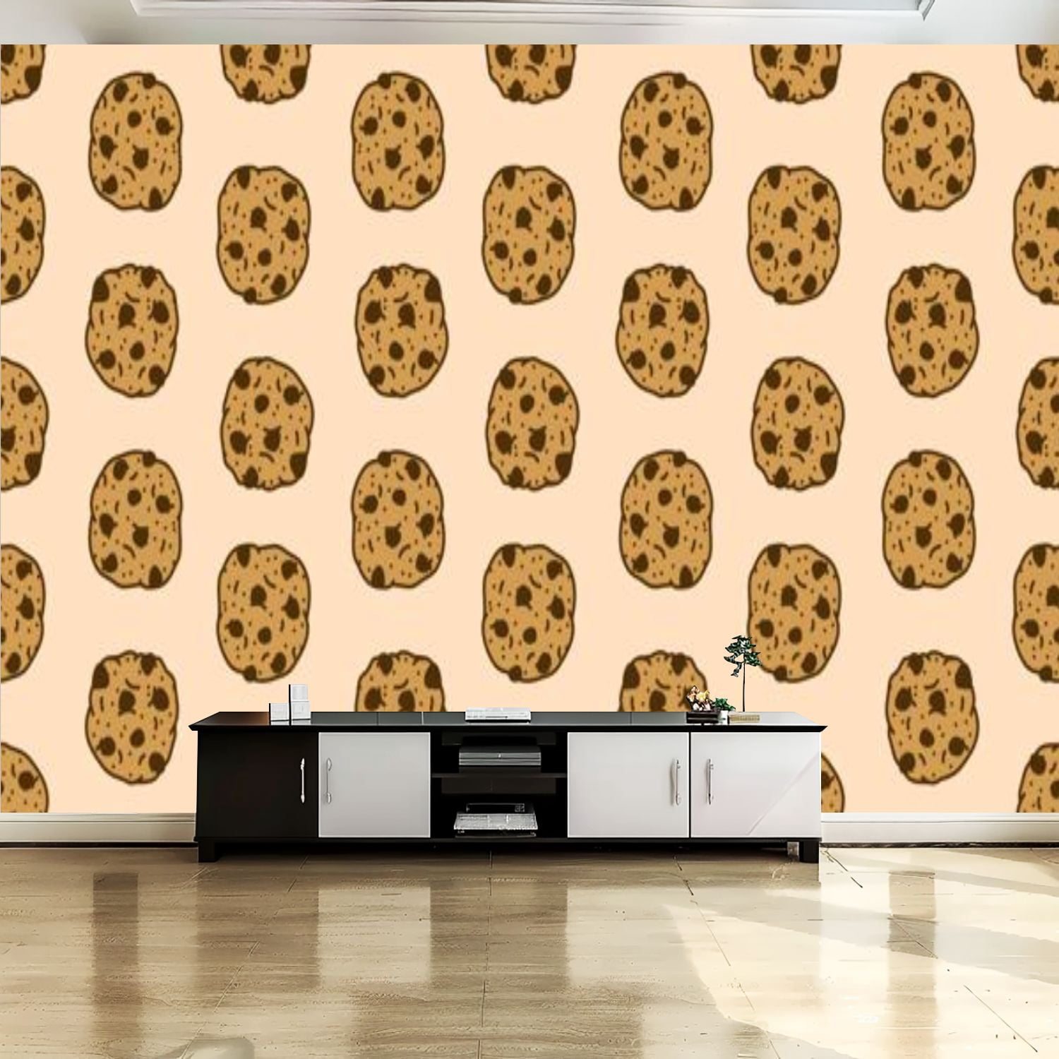 Peel and Stick Canvas Wallpaper Wall Mural cookie seamless chocolate ...