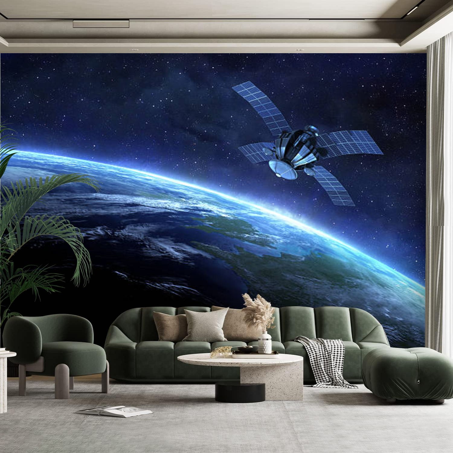 Peel and Stick Canvas Wallpaper Wall Mural earth Wall Art Self Adhesive ...