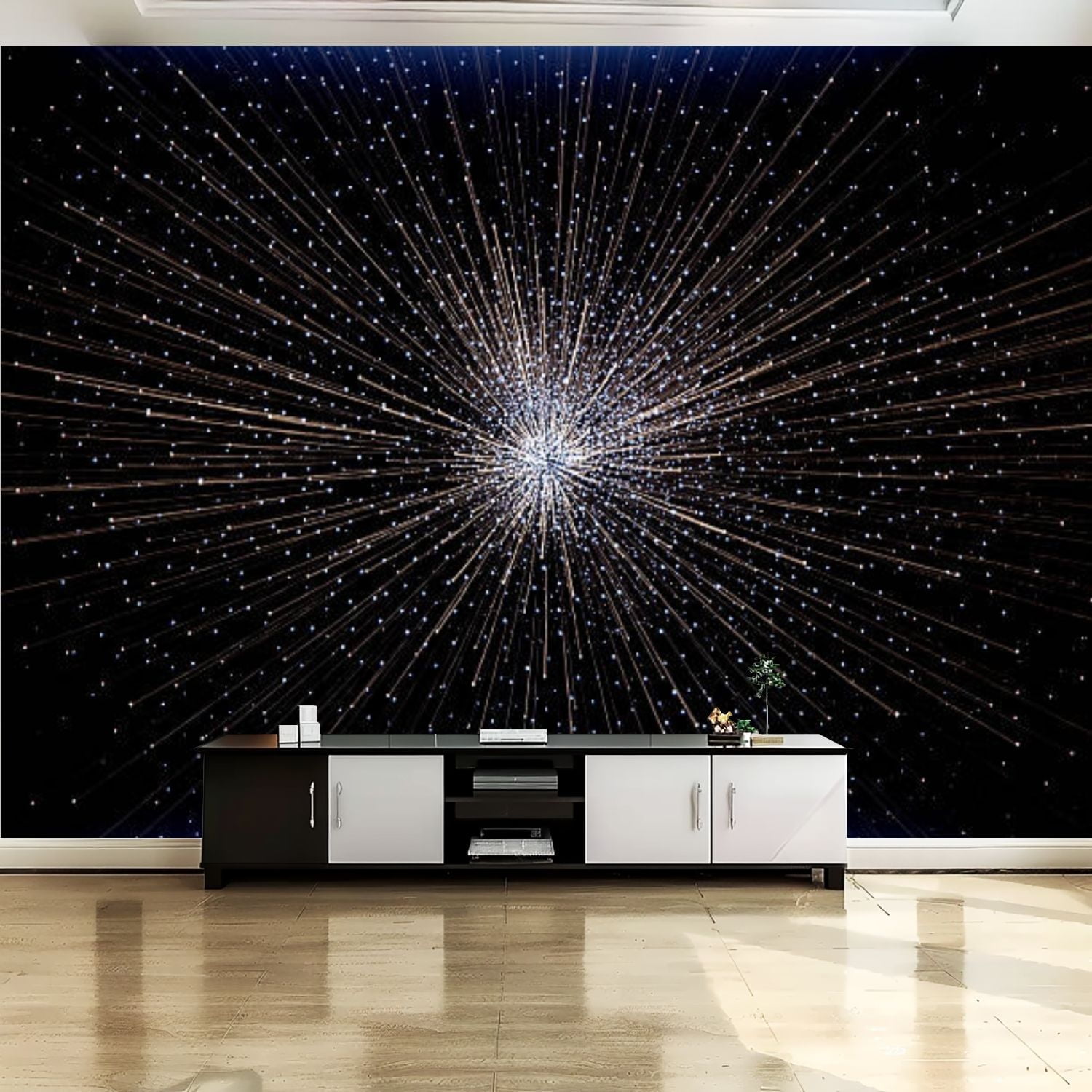 Peel and Stick Canvas Wallpaper Wall Mural explosion deep space Wall ...