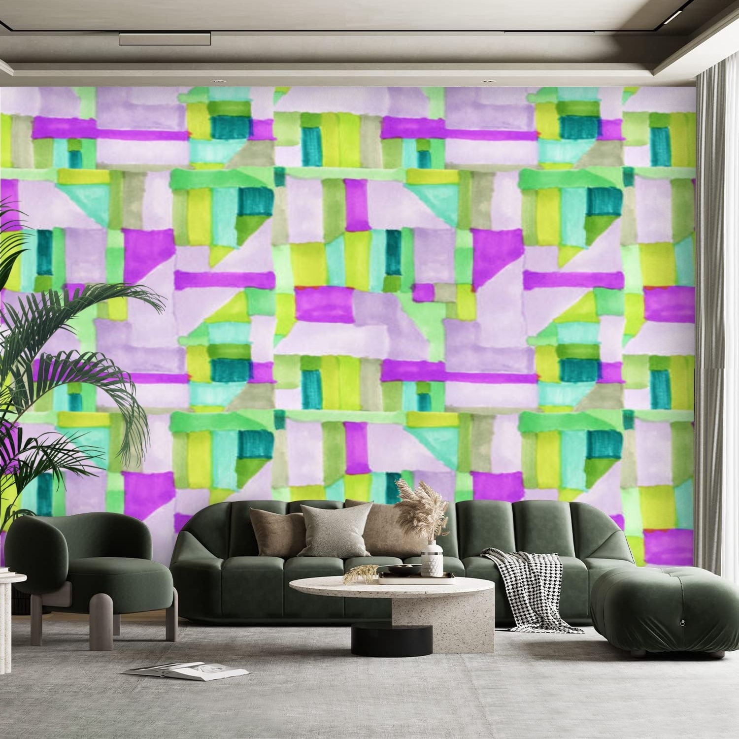 Peel and Stick Canvas Wallpaper Wall Mural markers drawing doodle style ...
