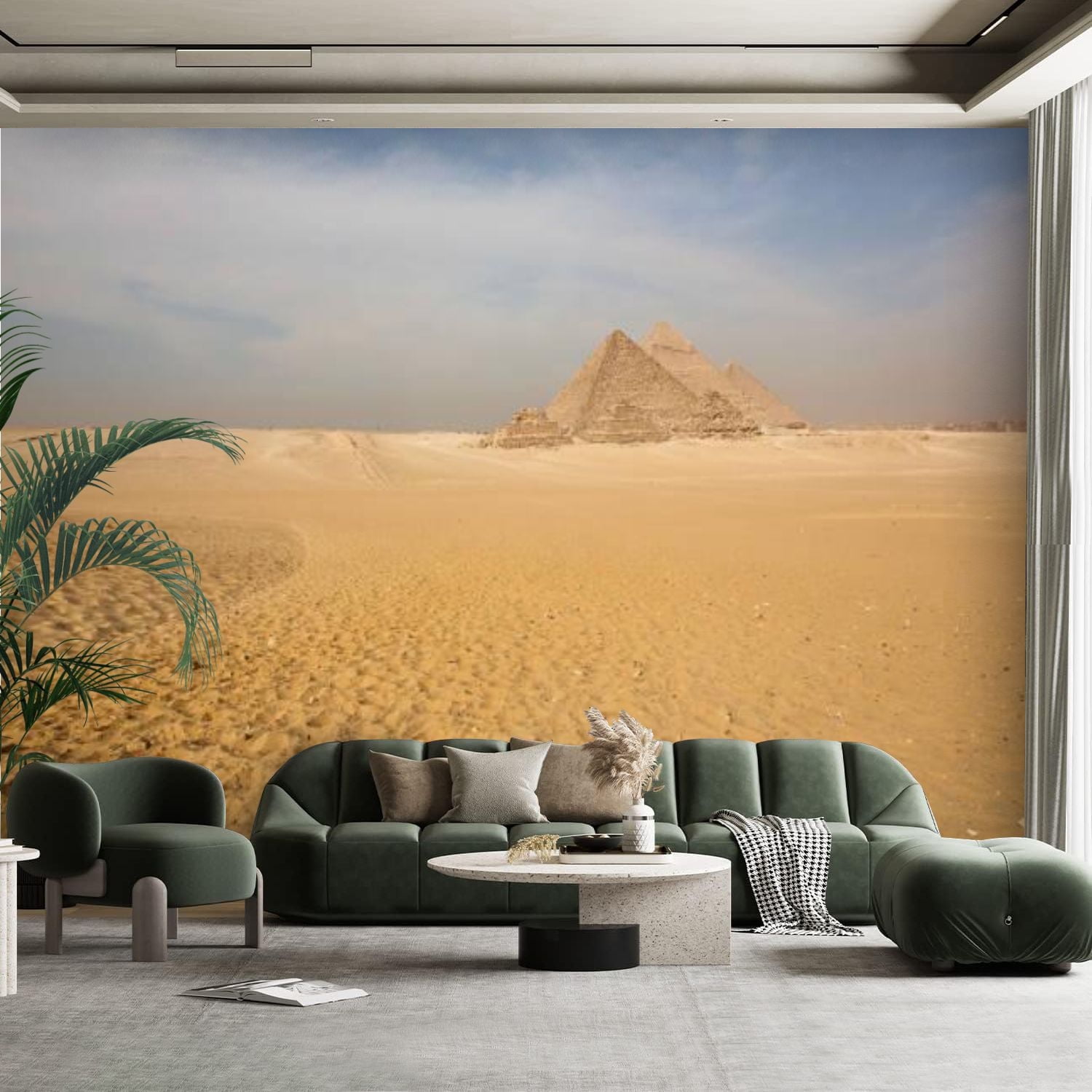 Peel and Stick Canvas Wallpaper Wall Mural pyramids giza cairo ...