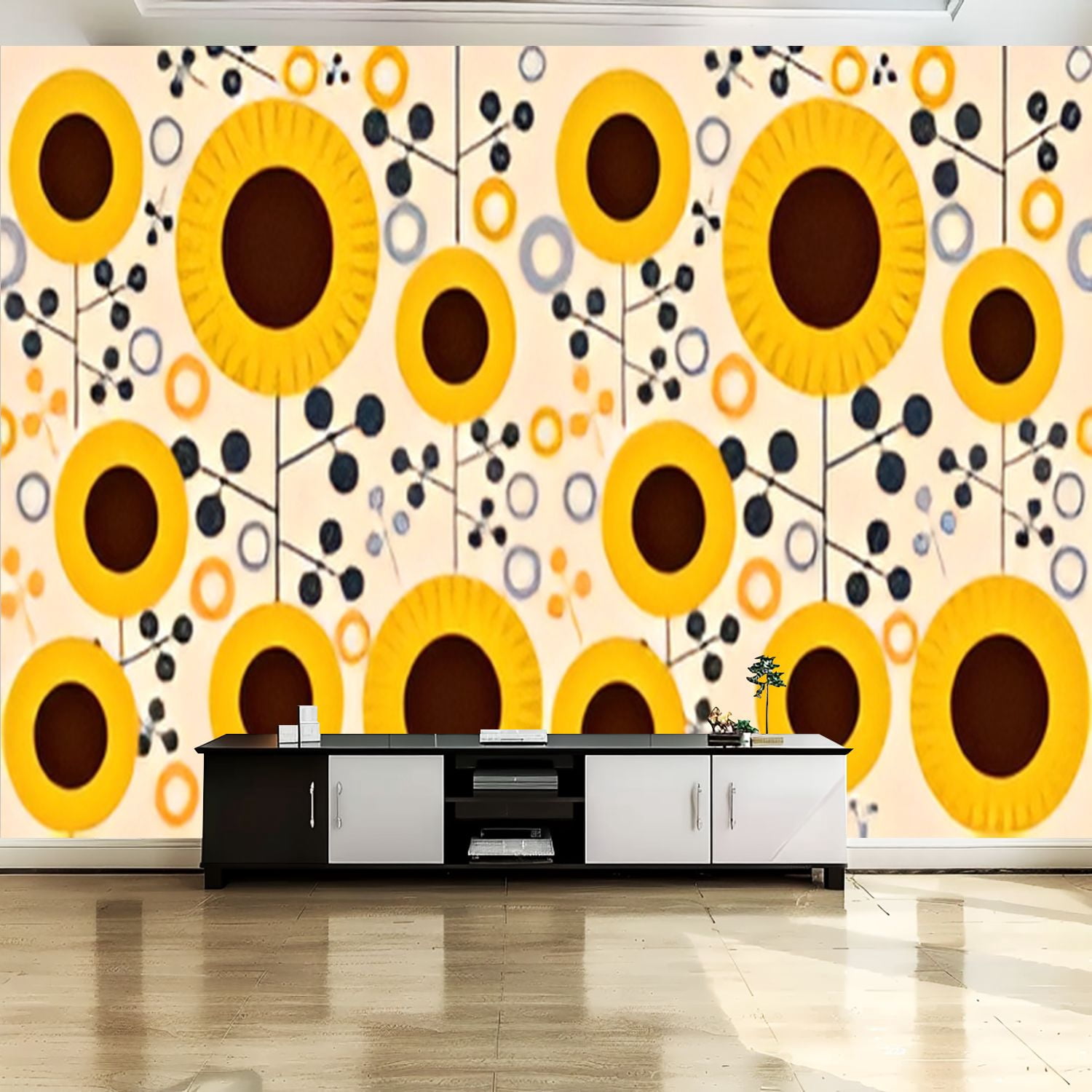 Peel and Stick Canvas Wallpaper Wall Mural sunflower clip art flower ...