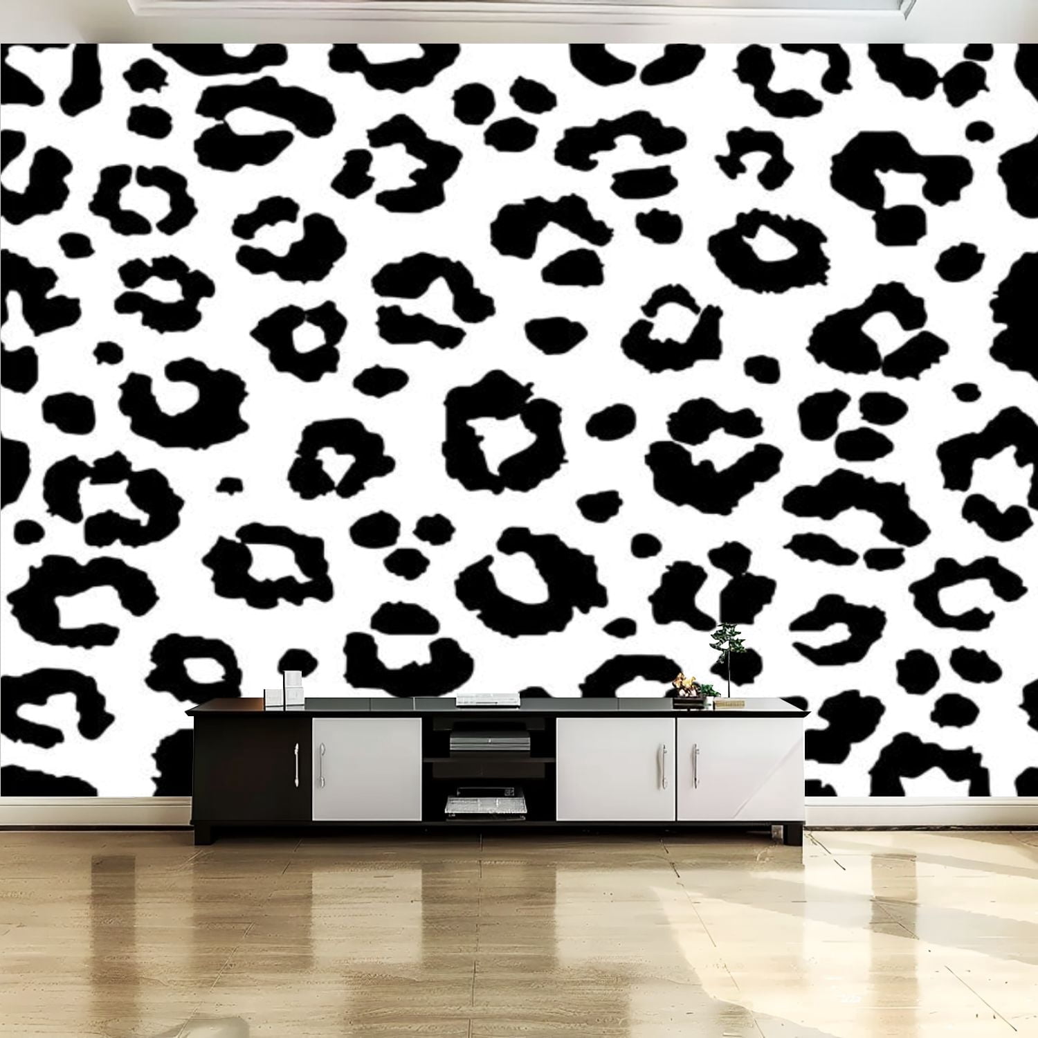 Peel and Stick Canvas Wallpaper Wall Mural texture leopard snow ...