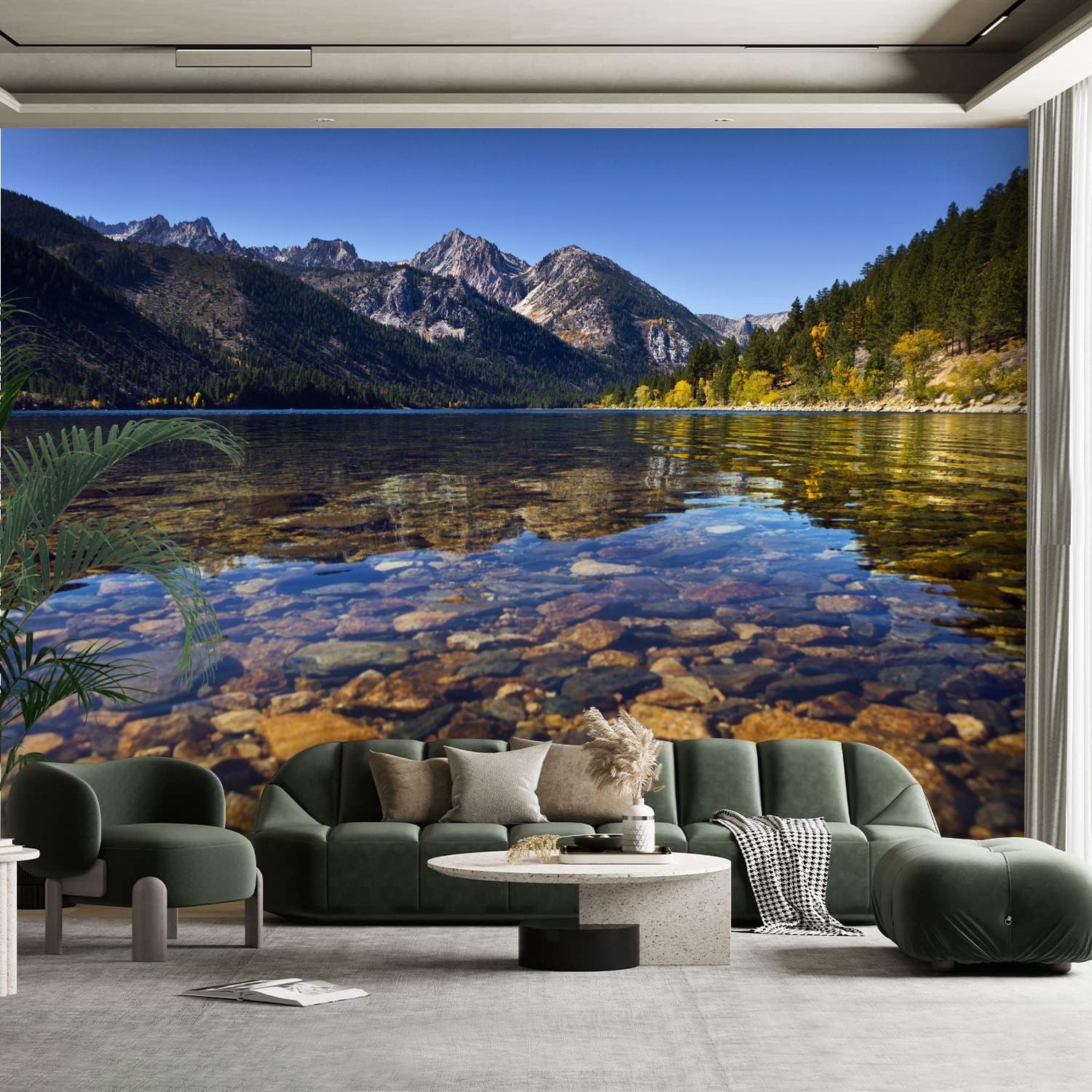 Peel and Stick Canvas Wallpaper Wall Mural twin lakes bridgeport ca ...