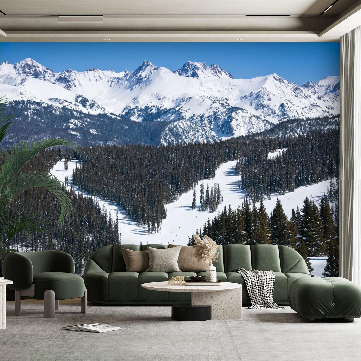 Peel and Stick Canvas Wallpaper Wall Mural vail colorado ski runs gore ...