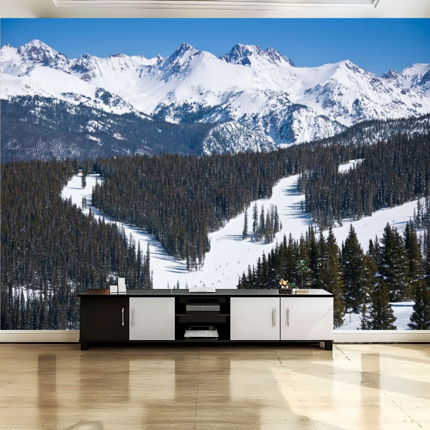 Peel and Stick Canvas Wallpaper Wall Mural vail colorado ski runs gore ...
