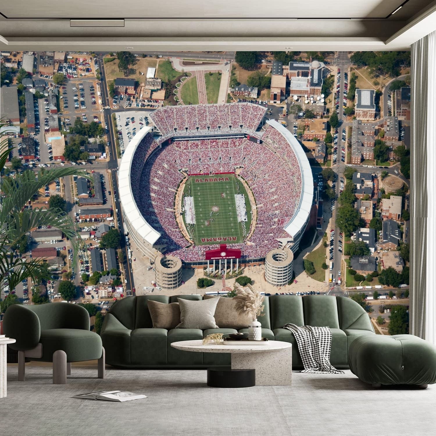 Peel and Stick Canvas Wallpaper Wall Mural vandy bryant denny stadium ...