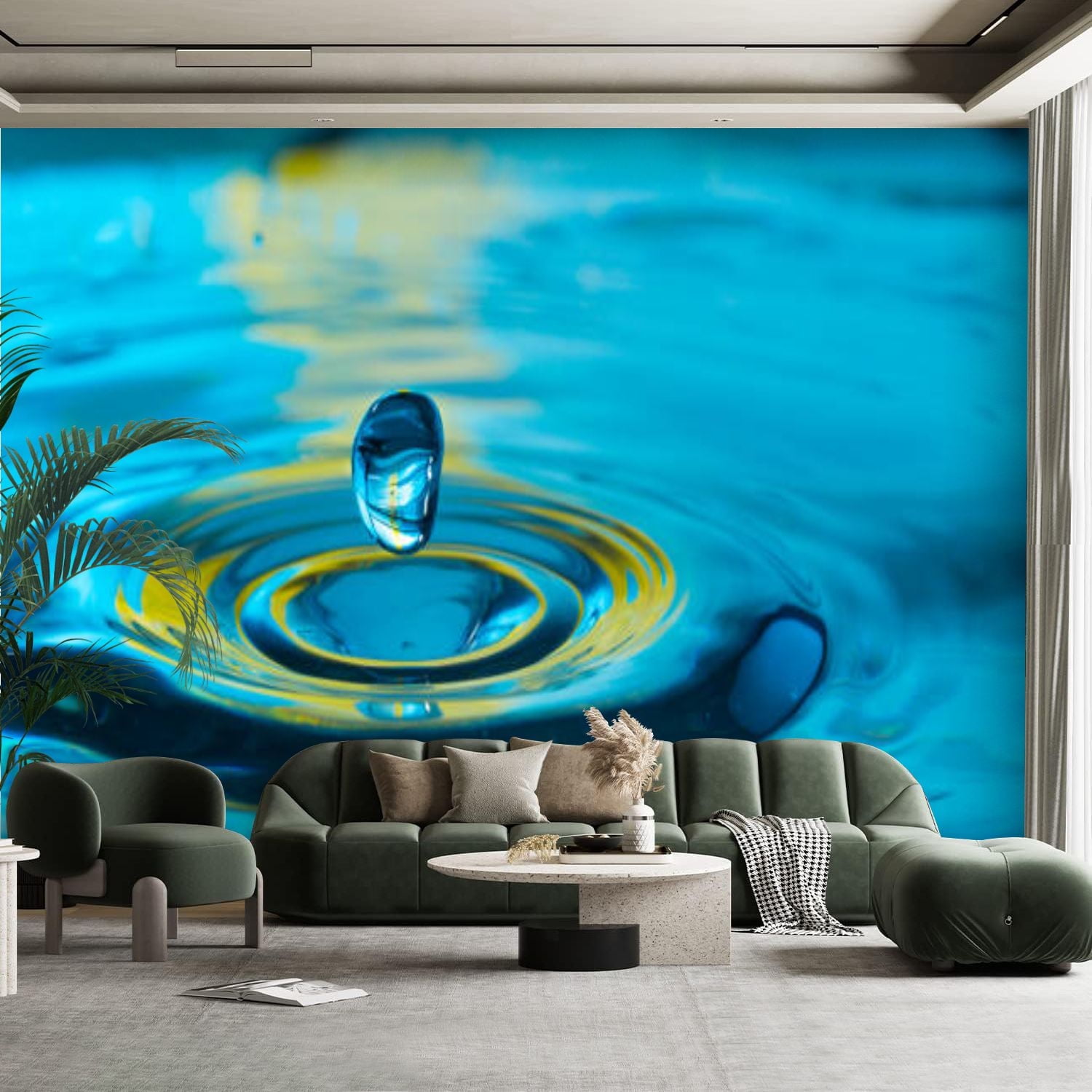 Peel and Stick Canvas Wallpaper Wall Mural water drop Wall Art Self ...