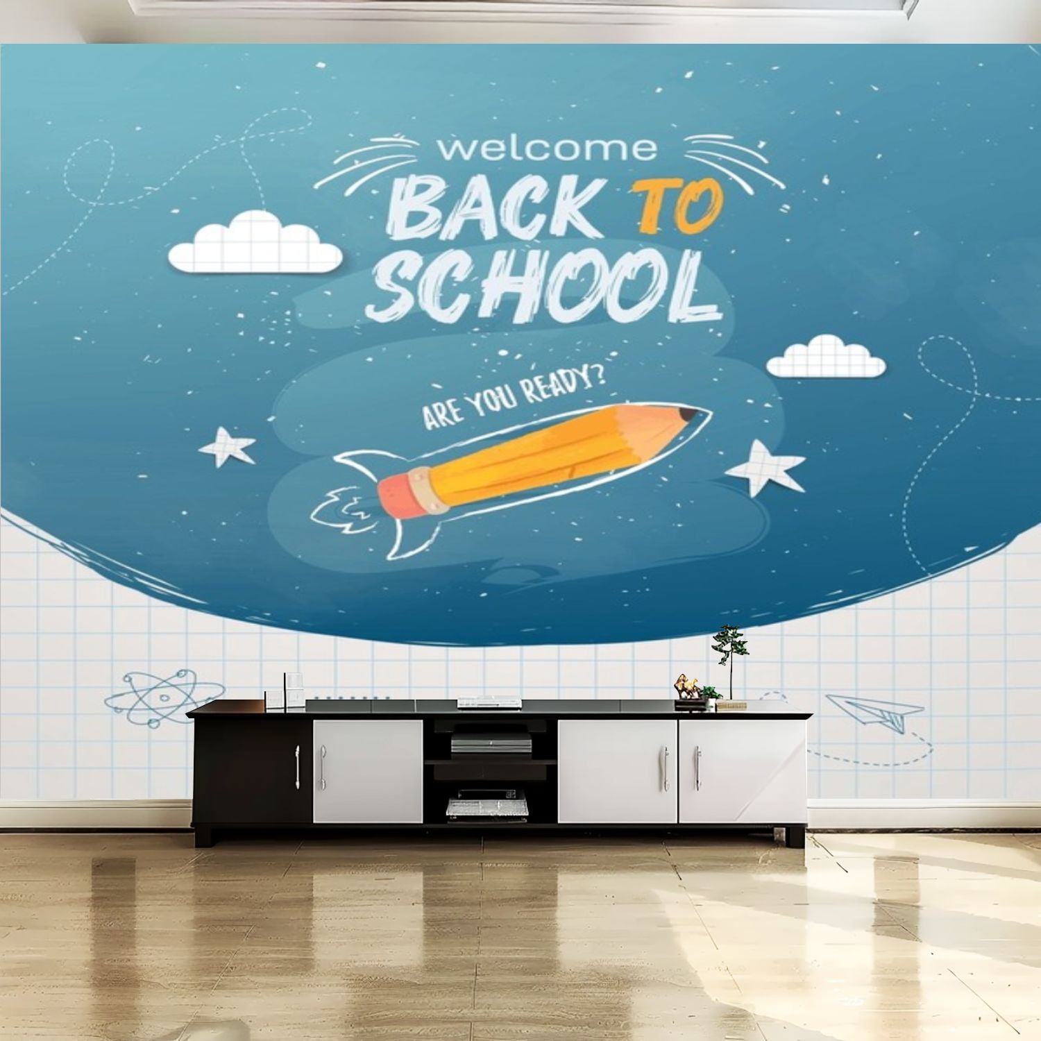 Peel and Stick Canvas Wallpaper Wall Mural welcome back to school Wall ...