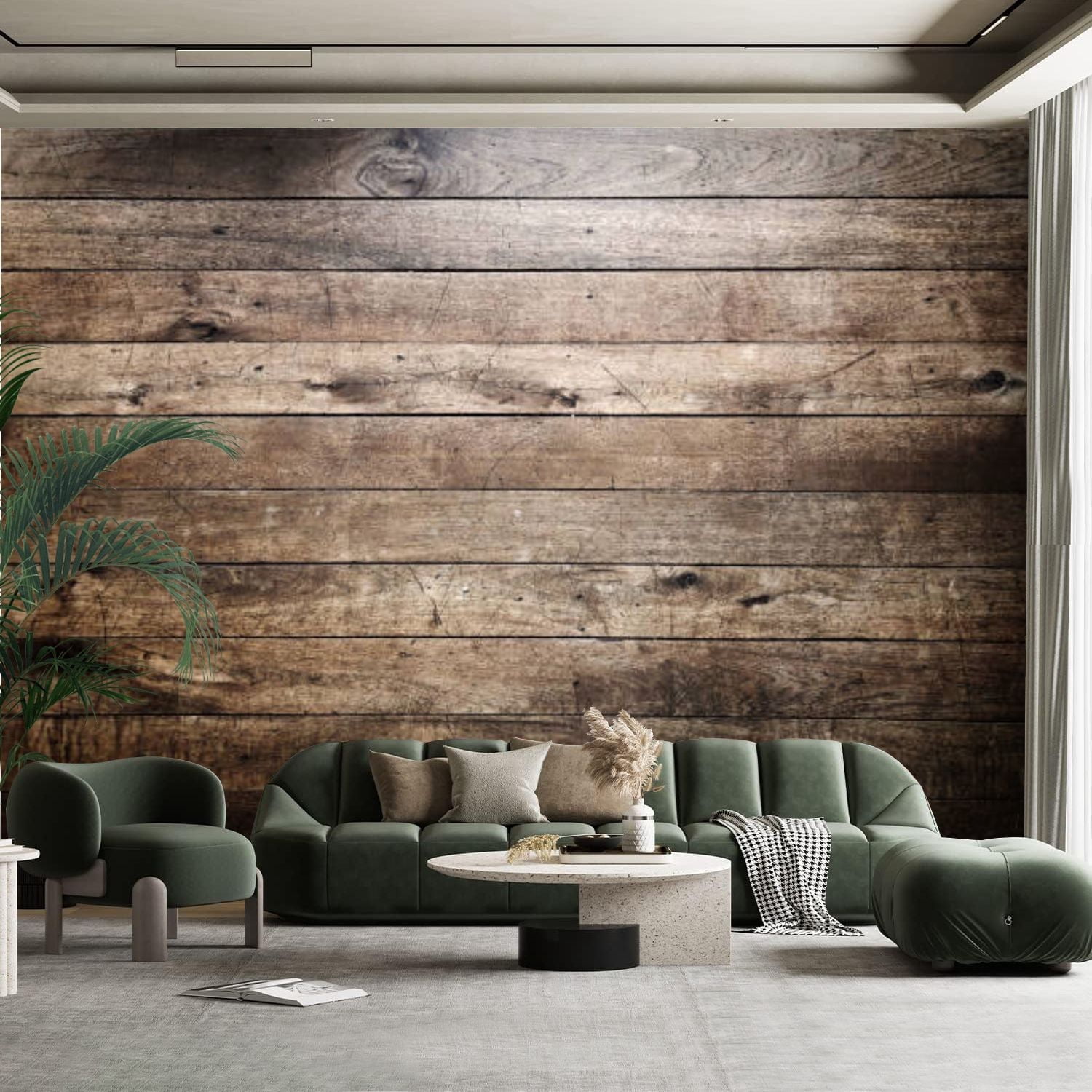 Peel and Stick Canvas Wallpaper Wall Mural wooden texture Nature wall ...
