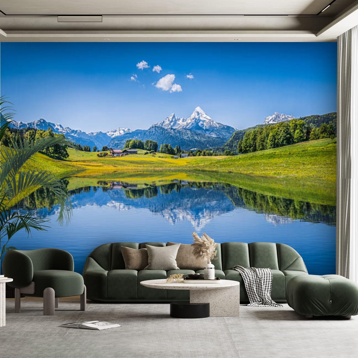 Peel and Stick Canvas Wallpaper Wall MuralIdyllic summer landscape ...