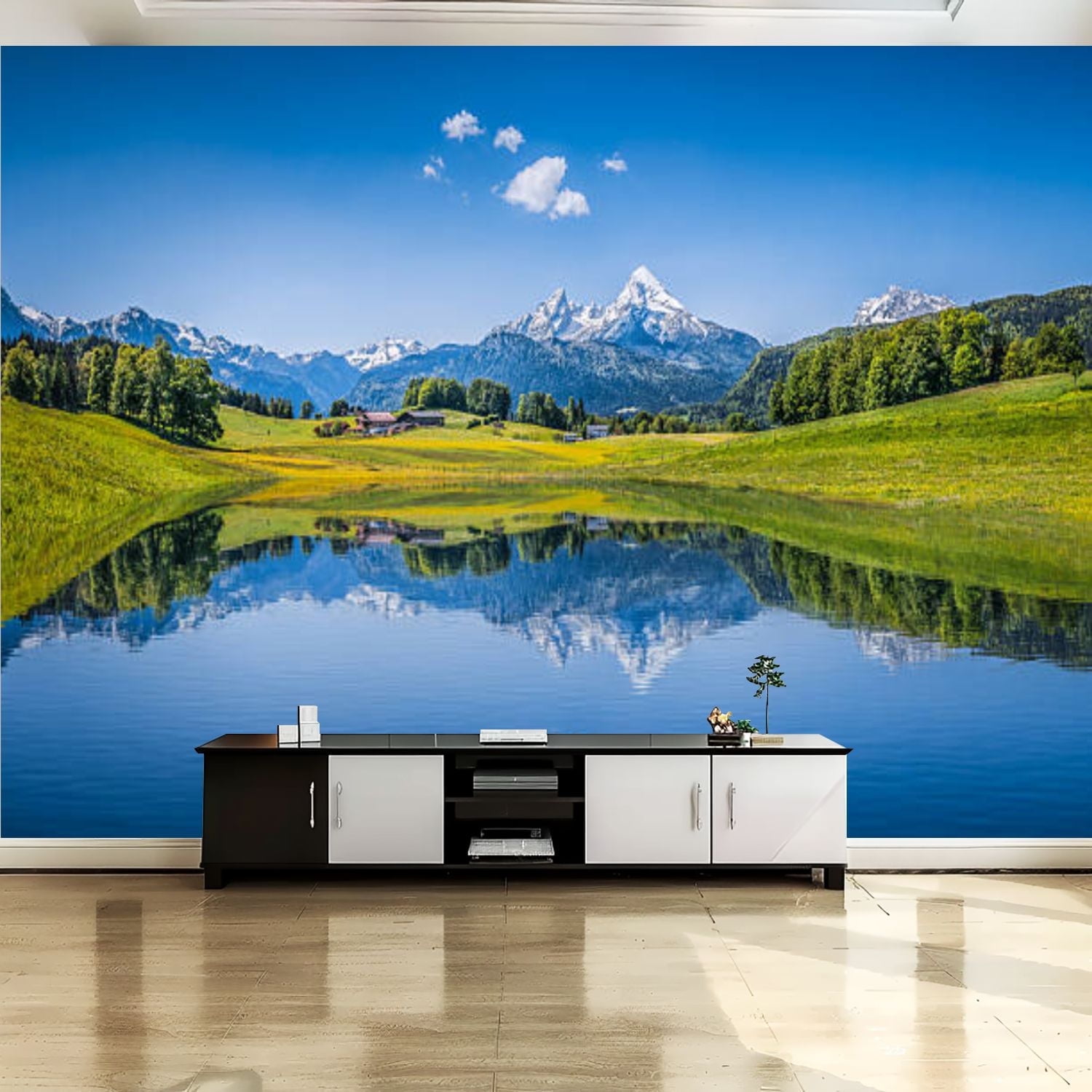 Peel and Stick Canvas Wallpaper Wall MuralIdyllic summer landscape ...
